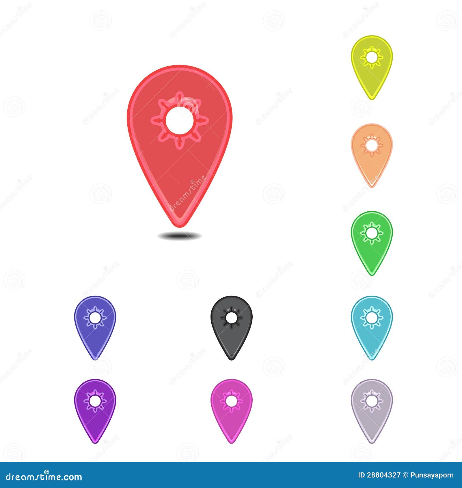 Colorful Simple Mapping Pins Stock Vector - Illustration of application ...