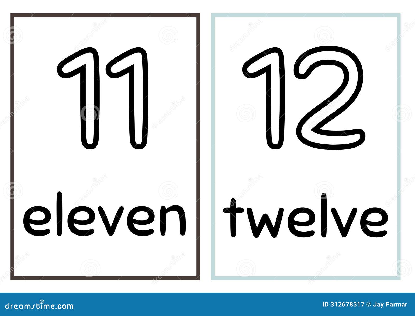 Colorful Simple Numbers 1 - 20 with Words Flashcards - 6 Stock ...