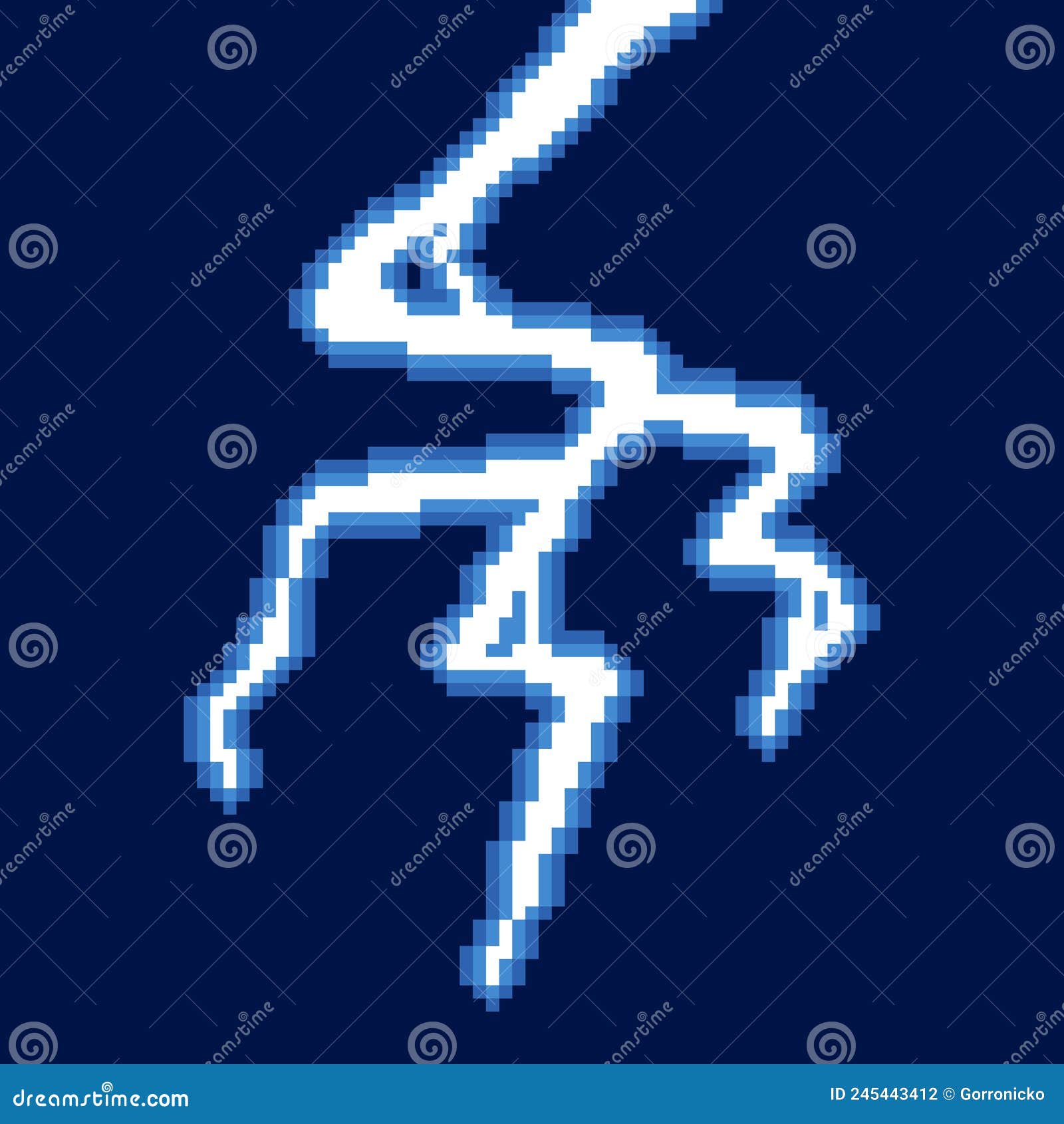 Pixel Lightning Vector Set, 8-bit Style Electric Discharges ...