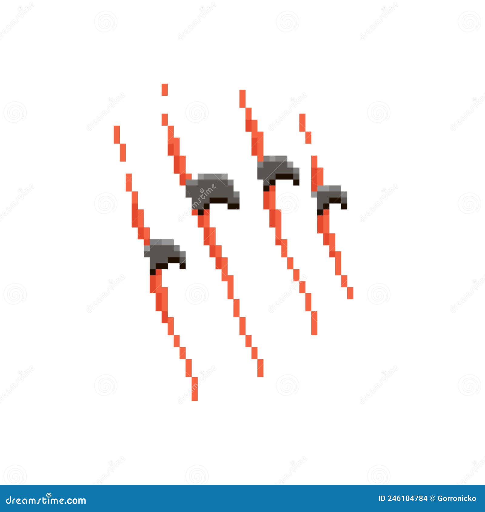 Simple Vector Flat Pixel Art Illustration of White Claws Cutting ...