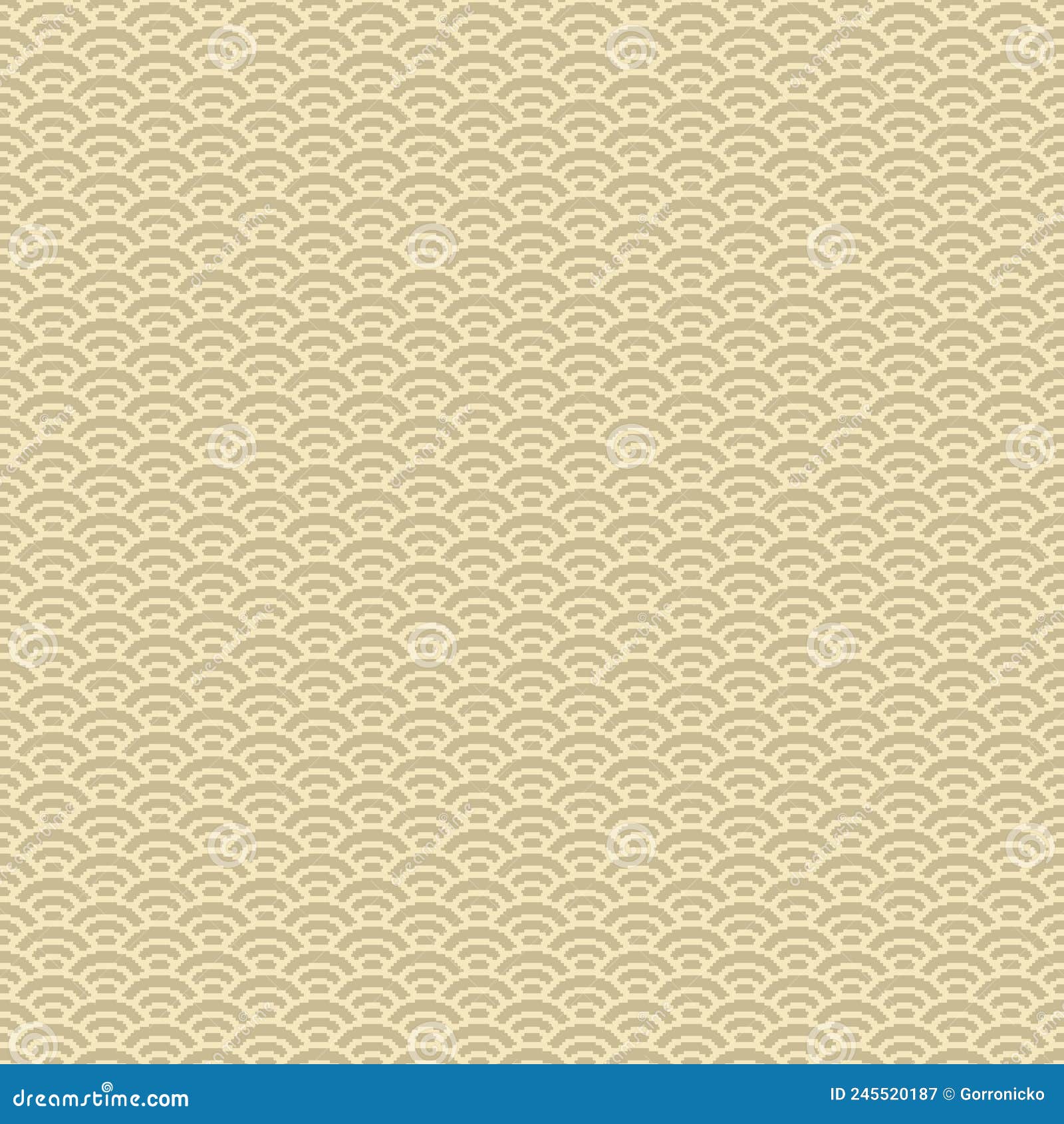 Simple Vector Pixel Art Seamless Pattern of Minimalistic Beige Scaly ...