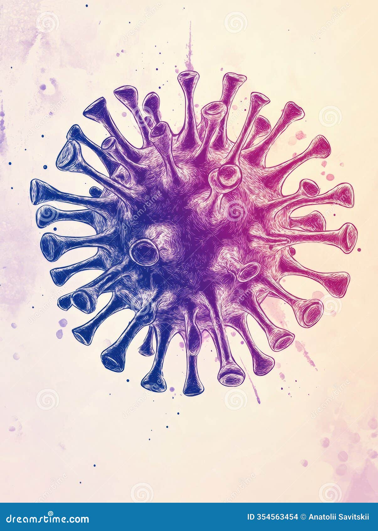 Colorful and Simple Virus Illustration Showing Distinctive Features and ...