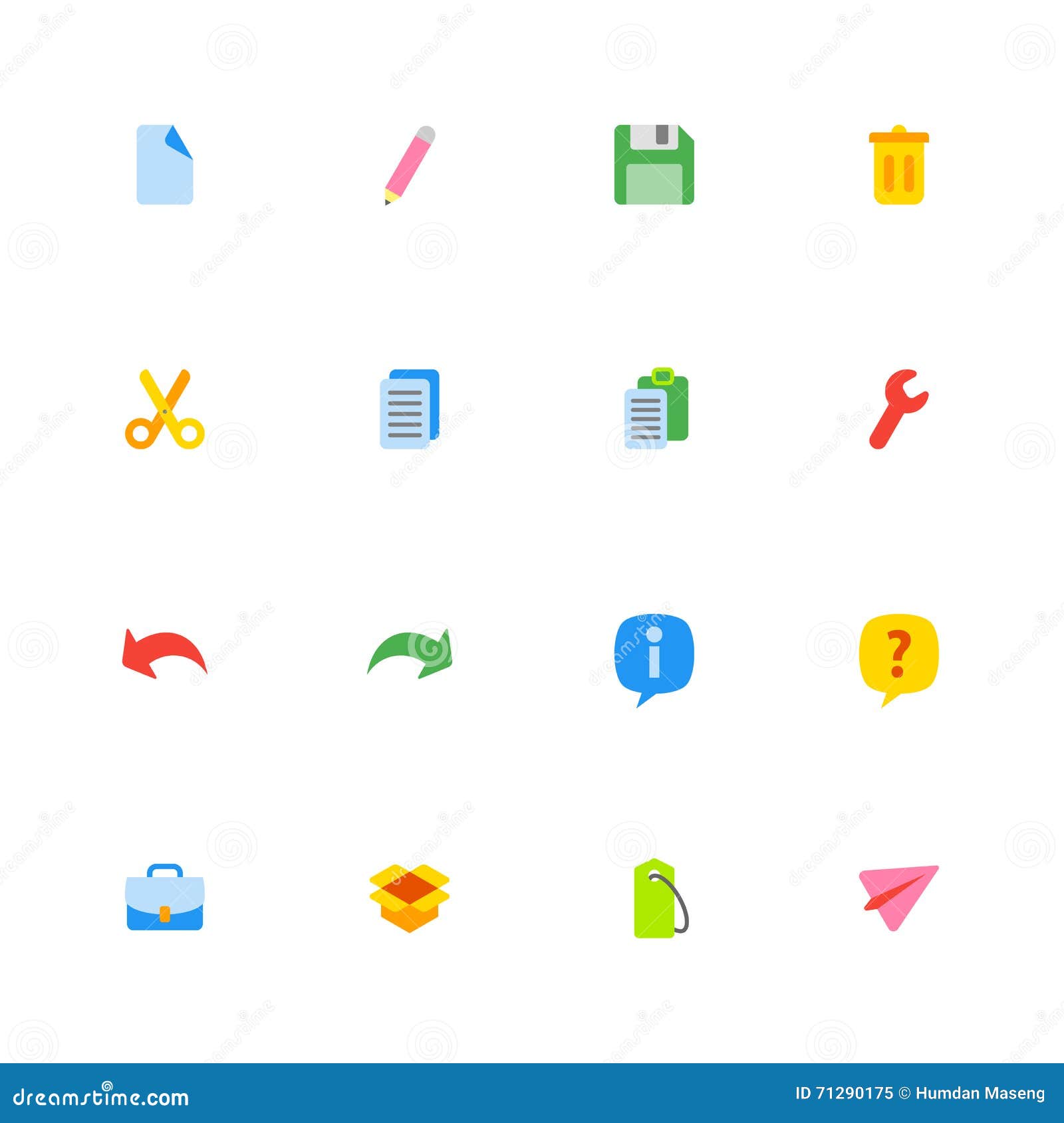 Colorful Simple Web Icon Set Stock Vector - Illustration of simple ...