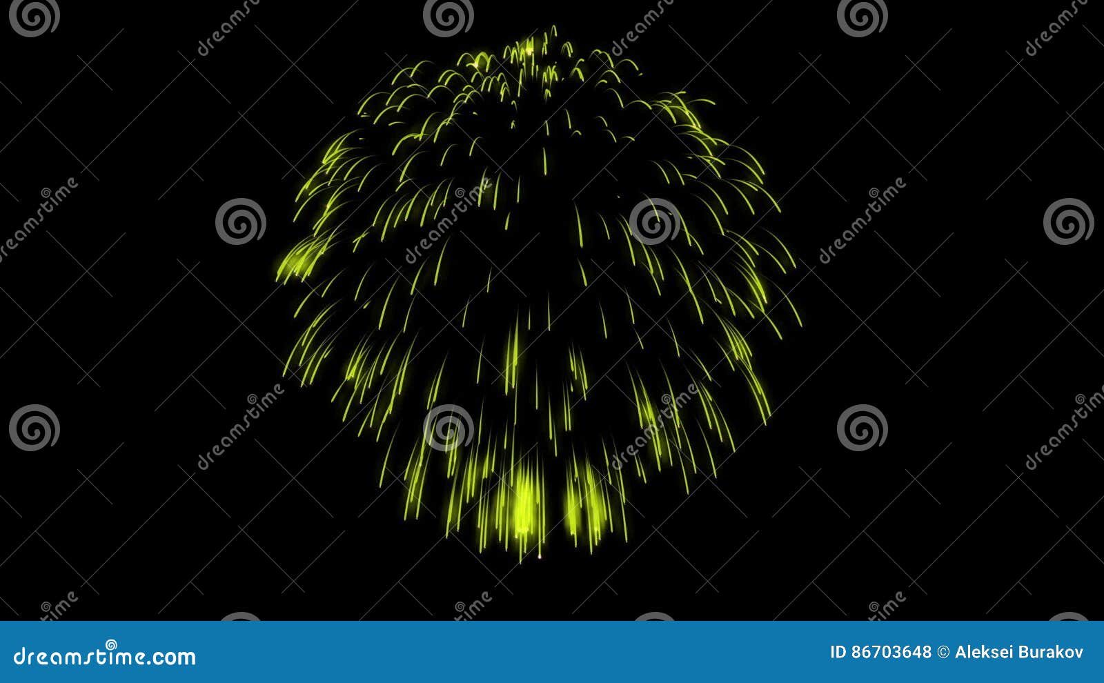 Colorful Single Firework at Night. Spectacular Single Firework ...