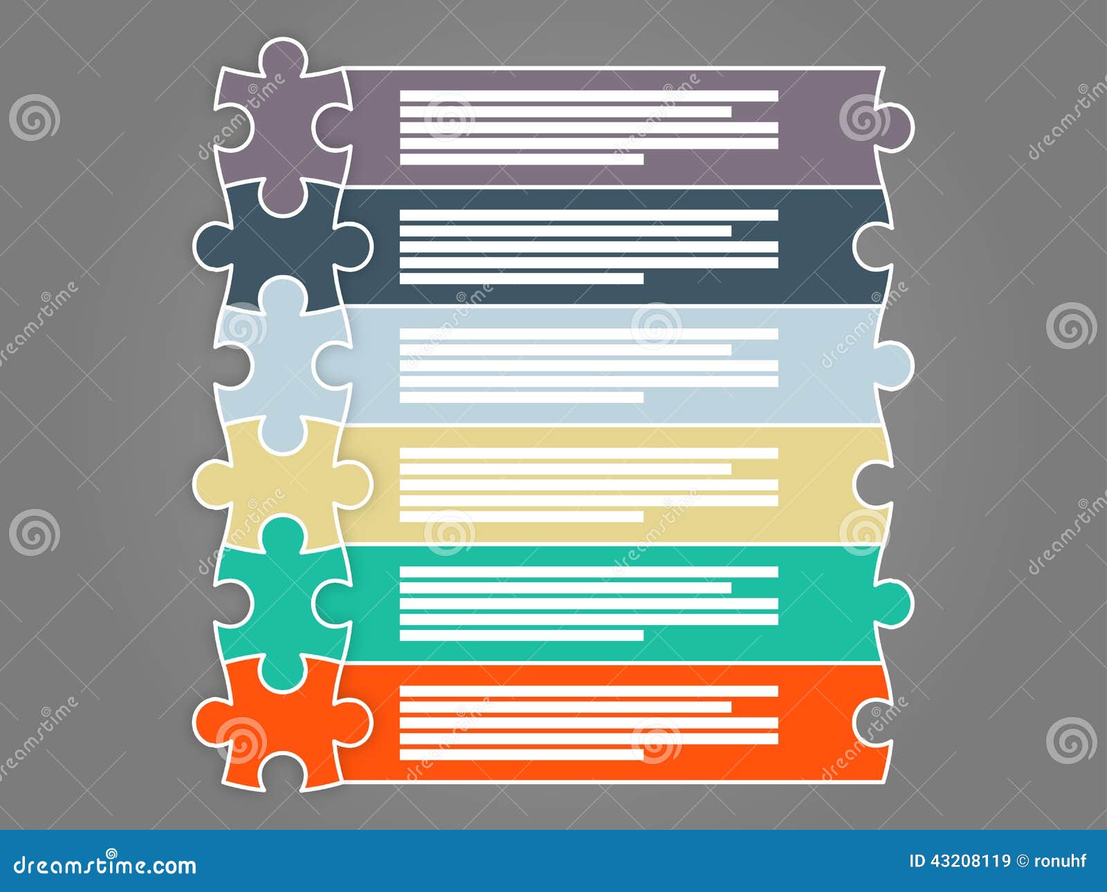 Colorful Six Piece Puzzle Presentation Infographic Template Stock ...