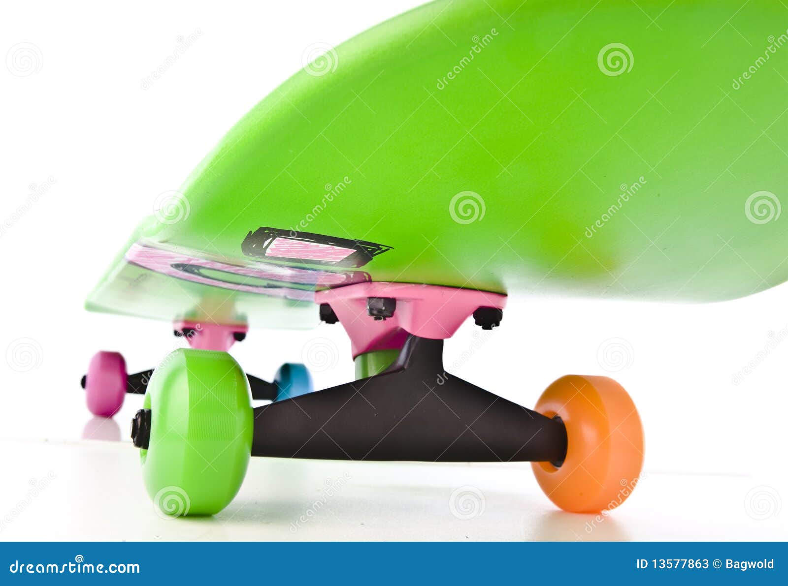 Colorful skateboard stock image. Image of shadow, travel - 13577863