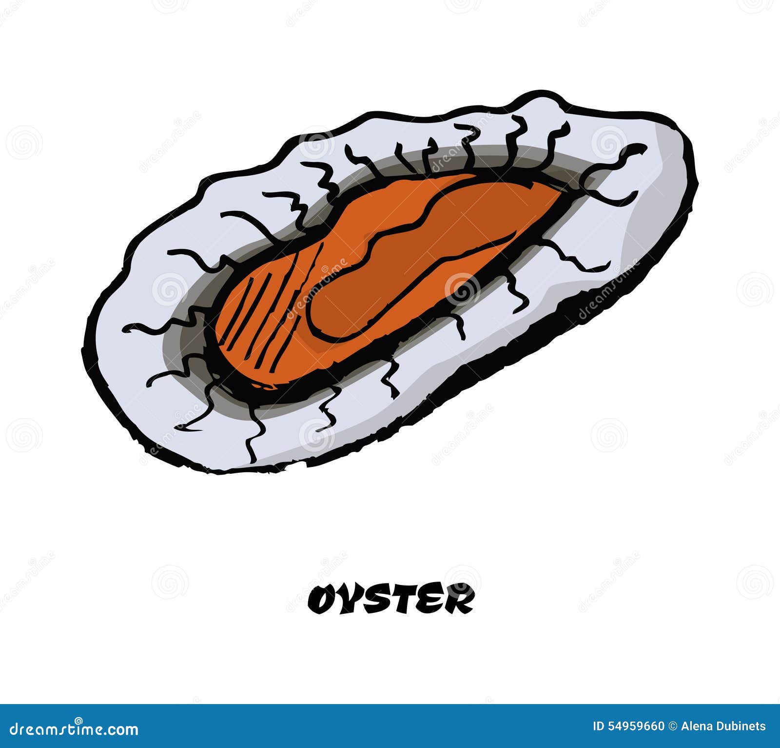 Colorful Sketch Oyster As a Design Element Stock Vector - Illustration ...