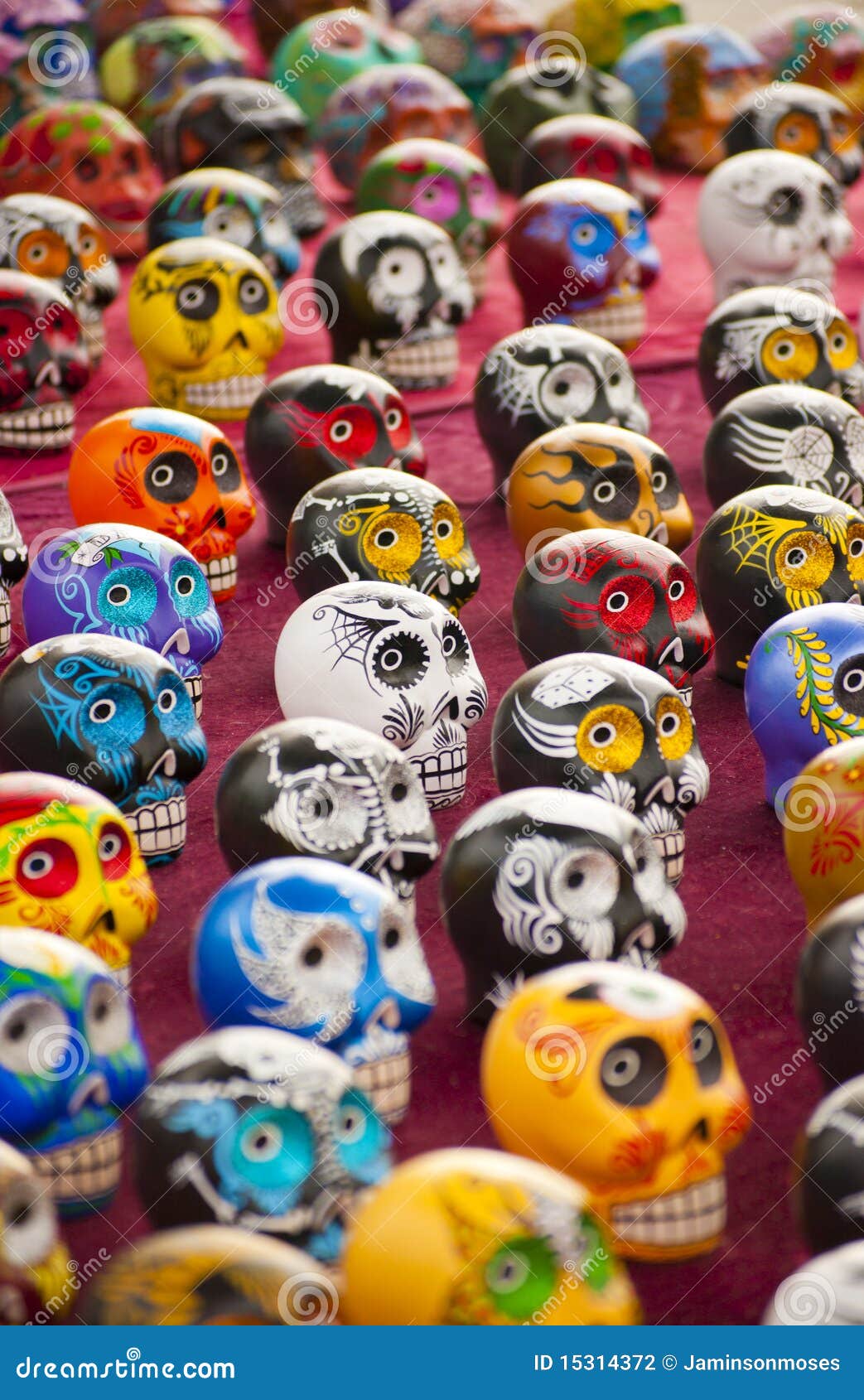 Colorful Skulls stock photo. Image of craft, group, festival - 15314372