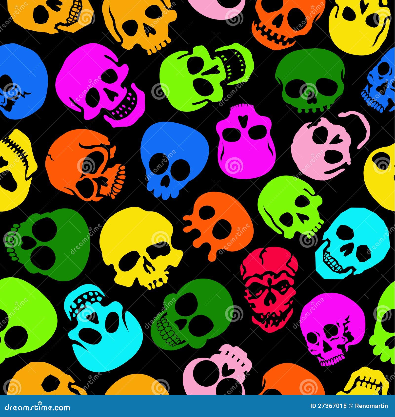 Colorful Skulls Seamless Pattern Royalty Free Stock Photos - Image ...