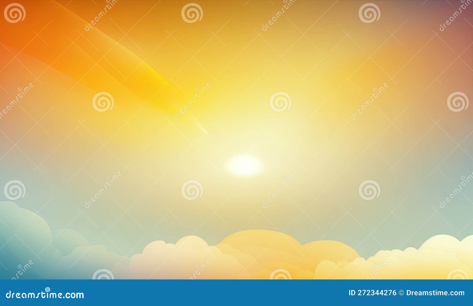 A Colorful Sky with Clouds and a Bright Sun in the Background Stock ...