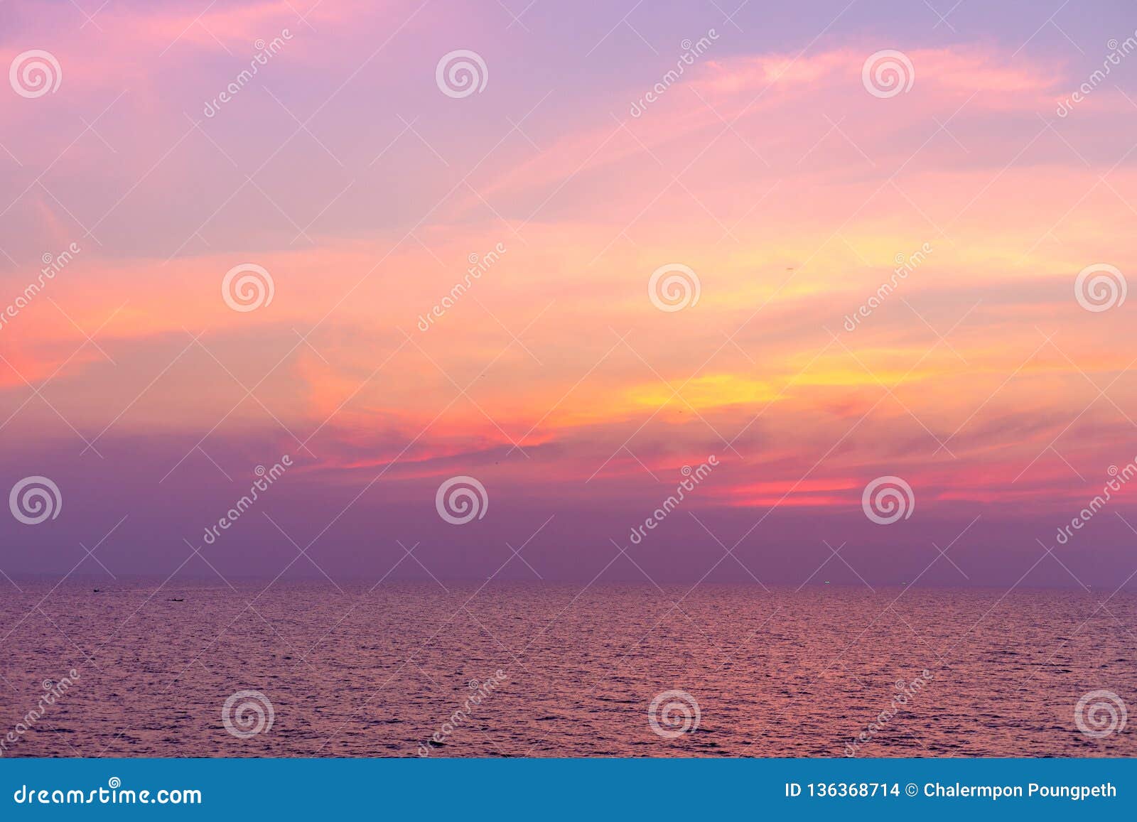 Colorful Sky and Ocean during Sunset Stock Photo - Image of beach ...