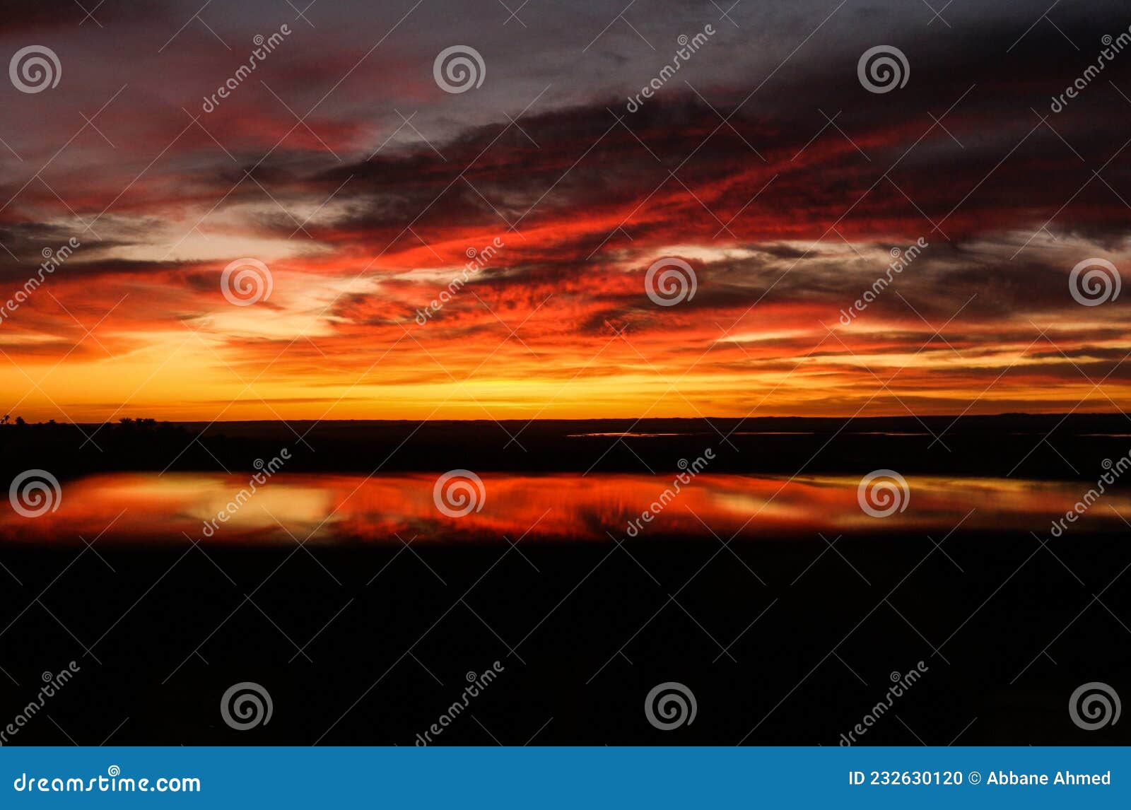 Colorful Sky after Sunset with Its Reflection Stock Photo - Image of ...