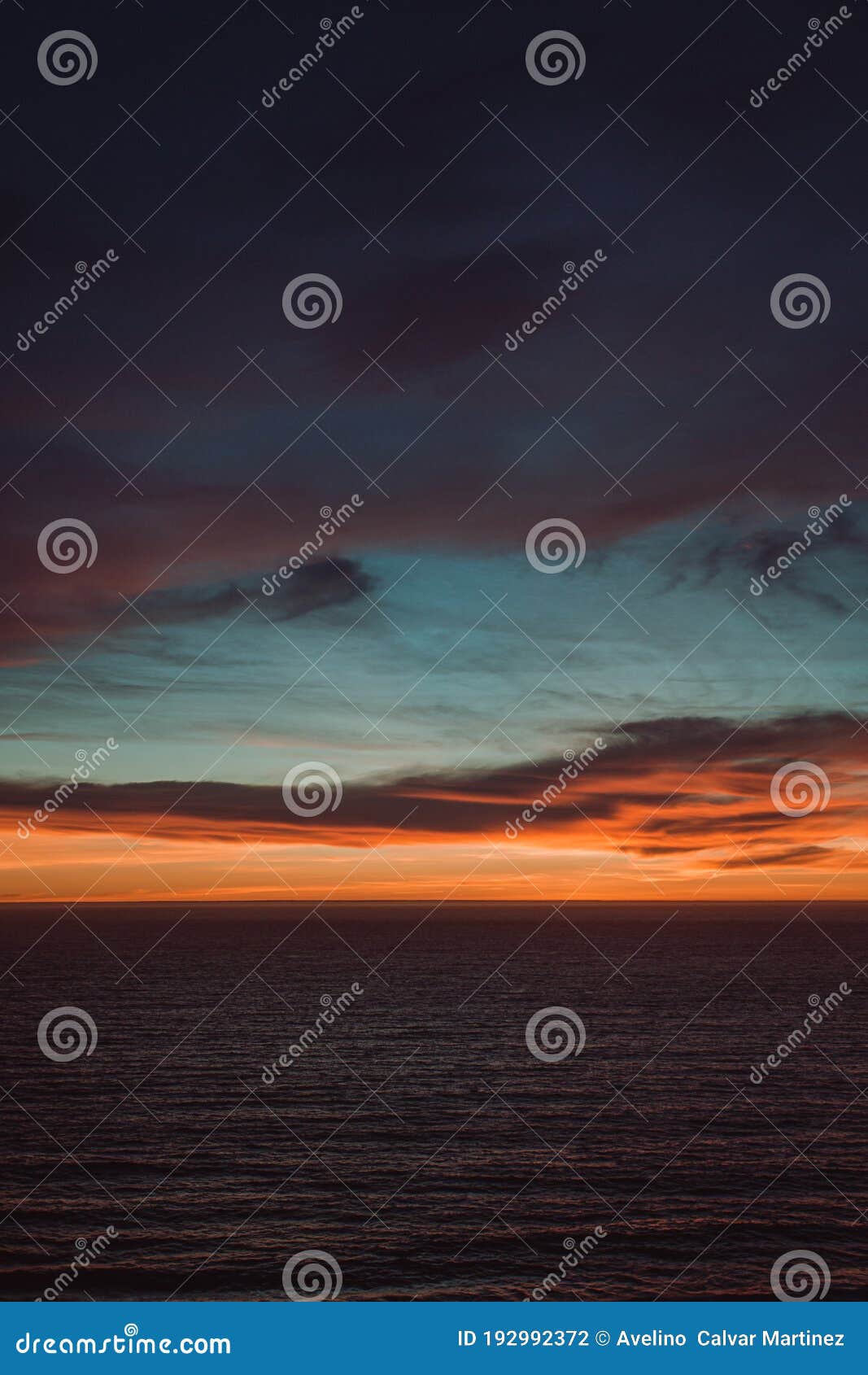 The Colorful Sky during a Sunset in the Spanish Beaches Stock Photo ...