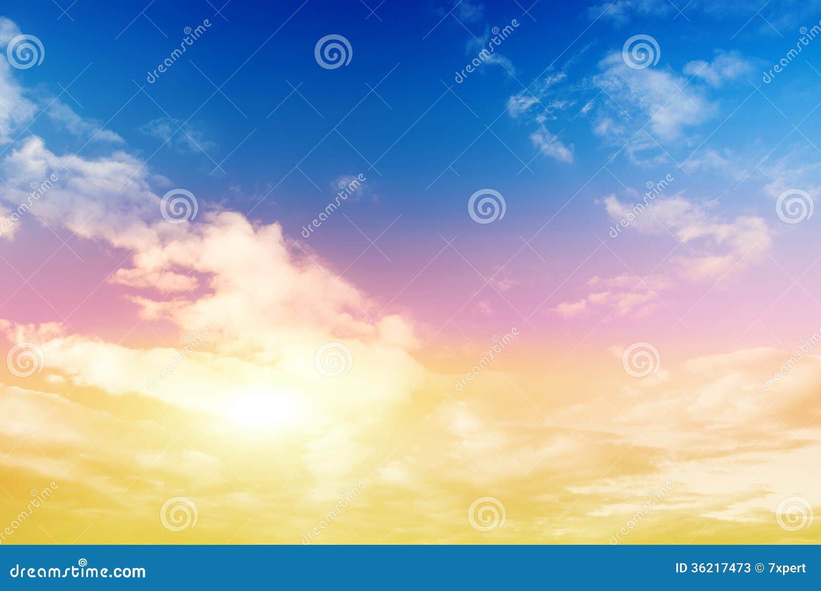 Colorful sky and sunshine stock image. Image of rainbow - 36217473