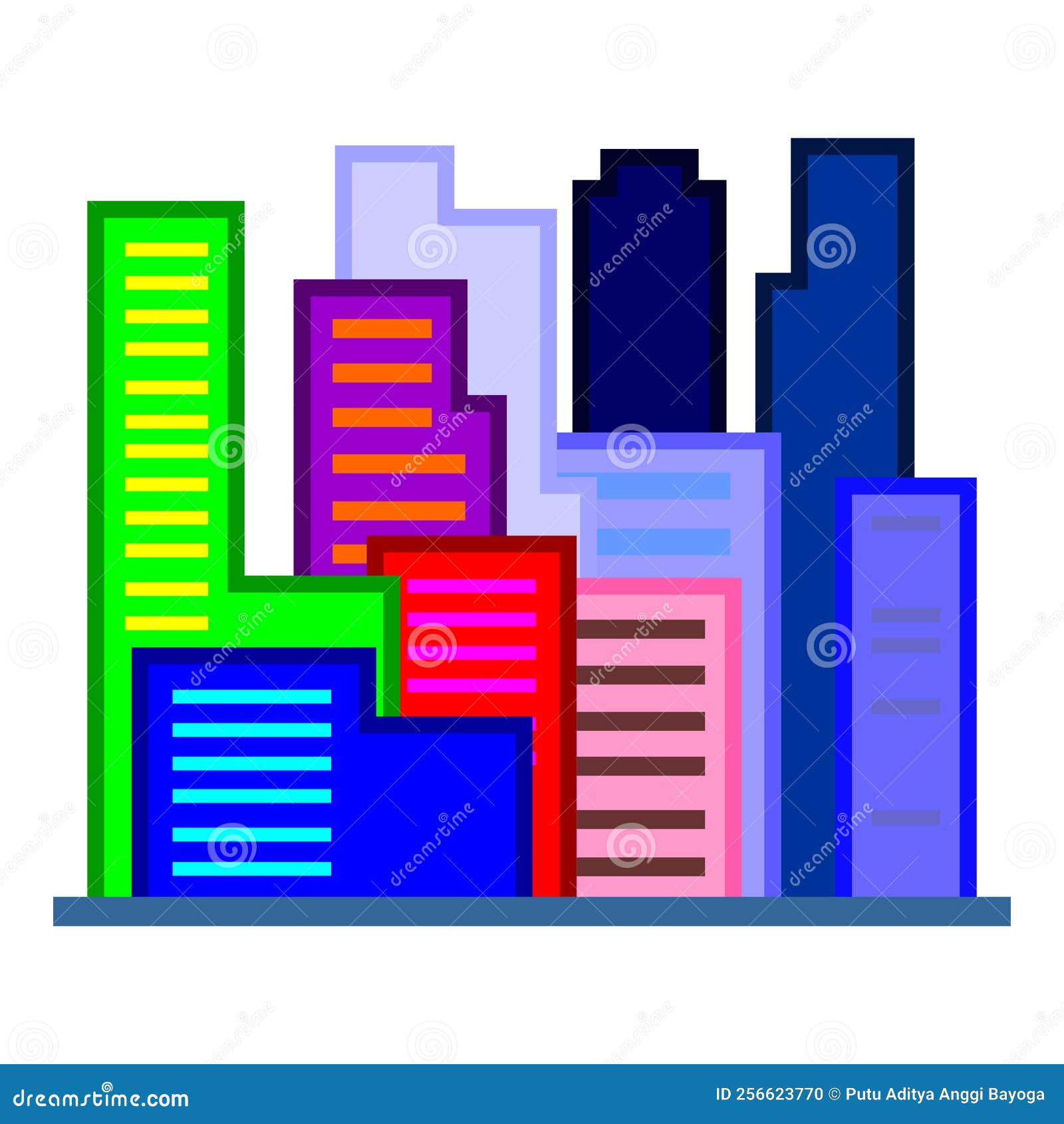 Colorful Skyscraper Illustration Stock Vector - Illustration of ...
