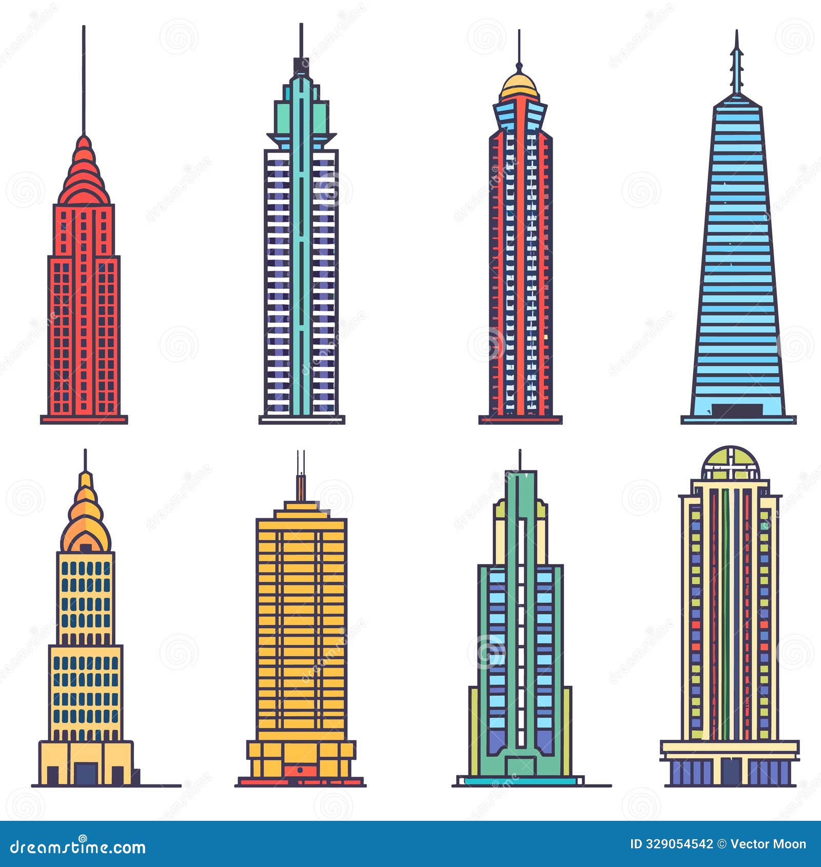 Colorful Skyscraper Building Topped Large Dollar Sign. Corporate ...