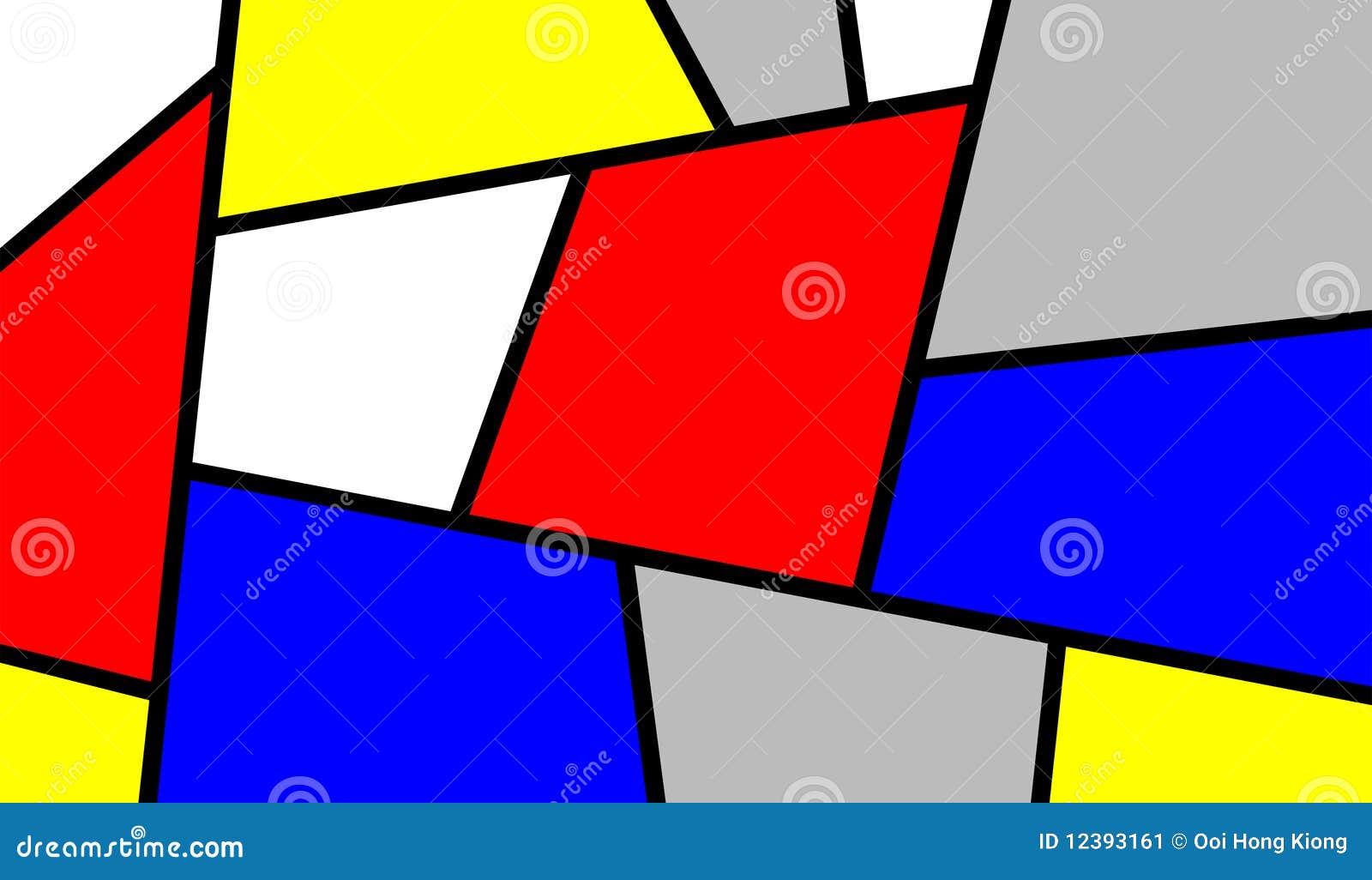 Colorful Slanting Mondrian Art Piece Stock Vector - Illustration of ...