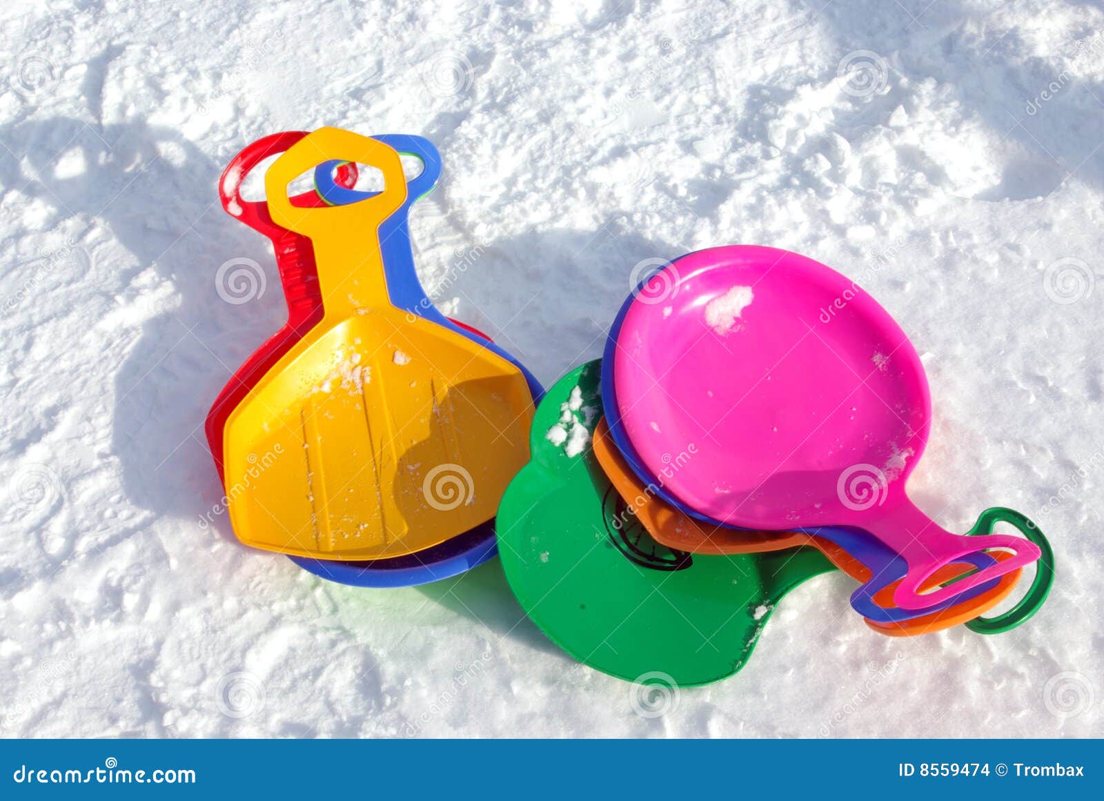 Colorful sledges stock photo. Image of sledging, outdoor - 8559474