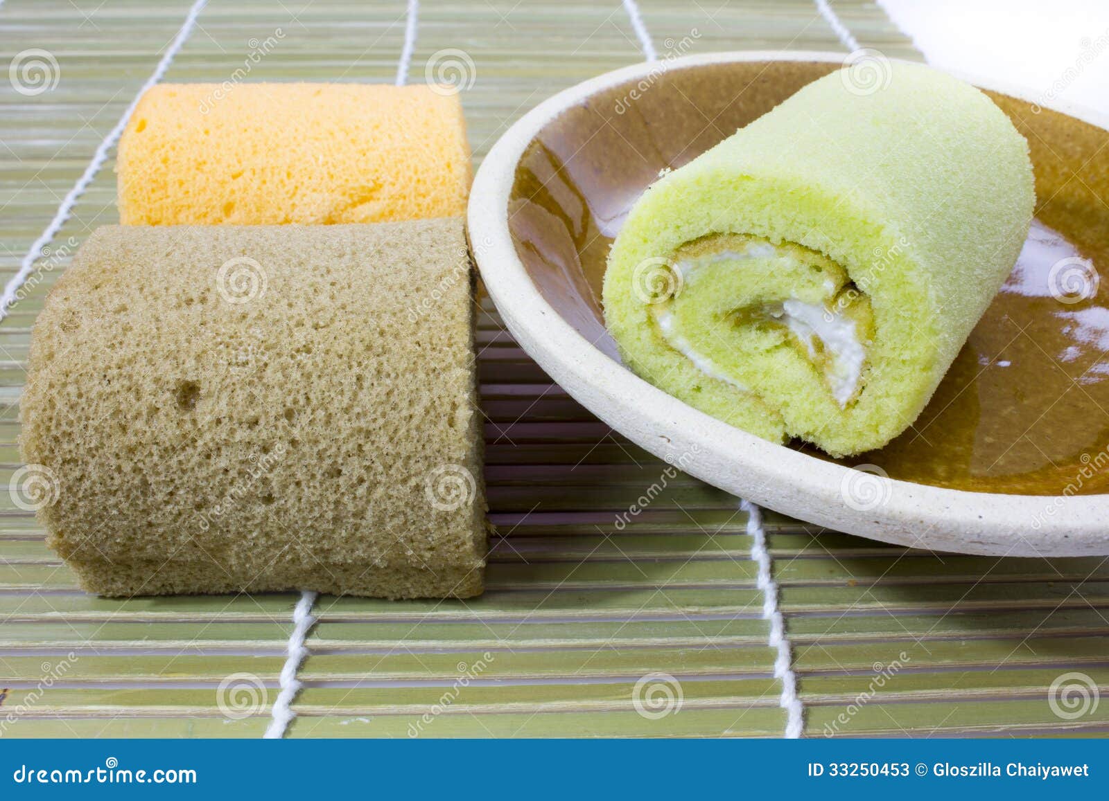 Slice Roll Pandan Flavored Cake Royalty-Free Stock Photo ...