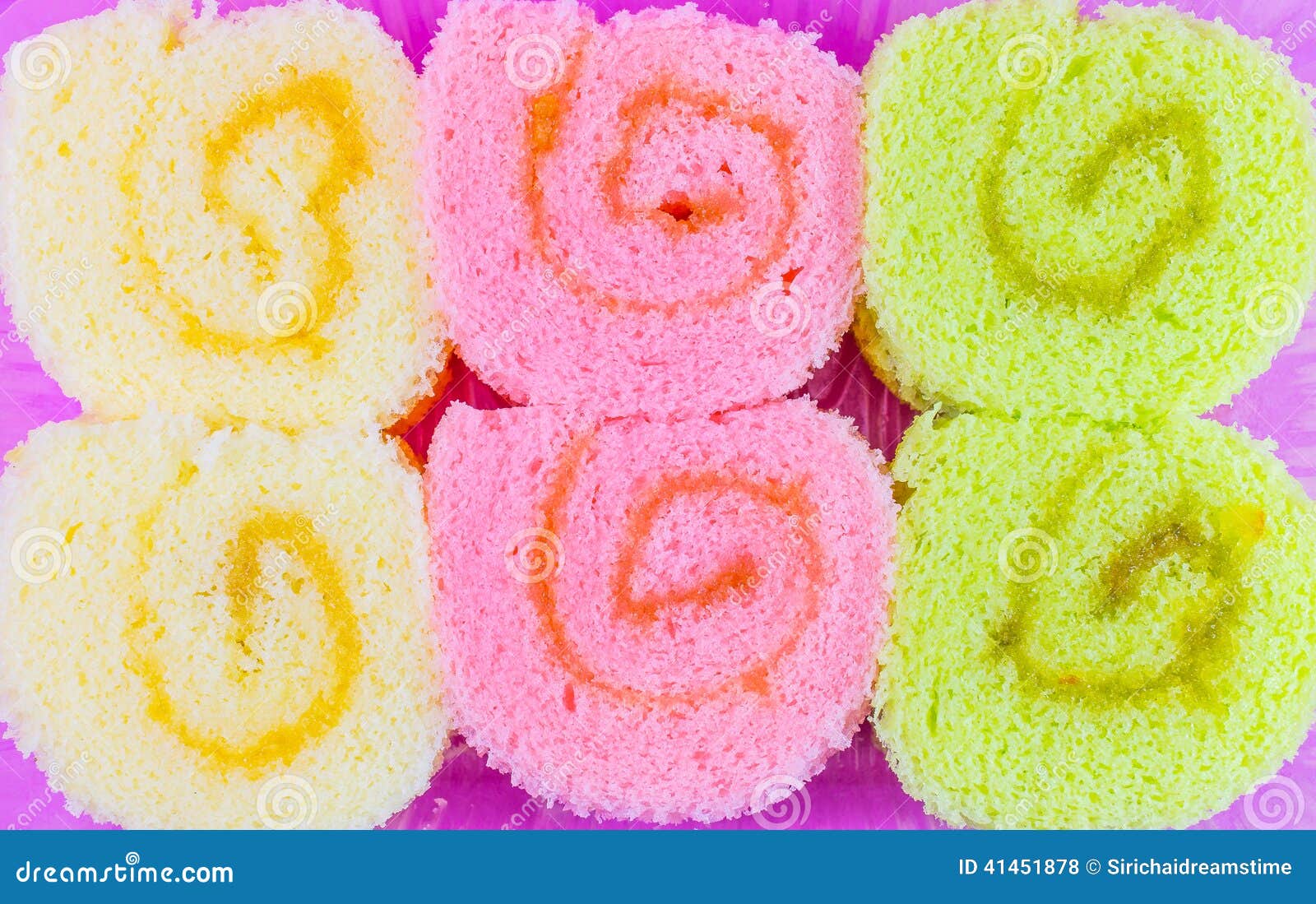 Colorful slice roll cake stock photo. Image of restaurant - 41451878