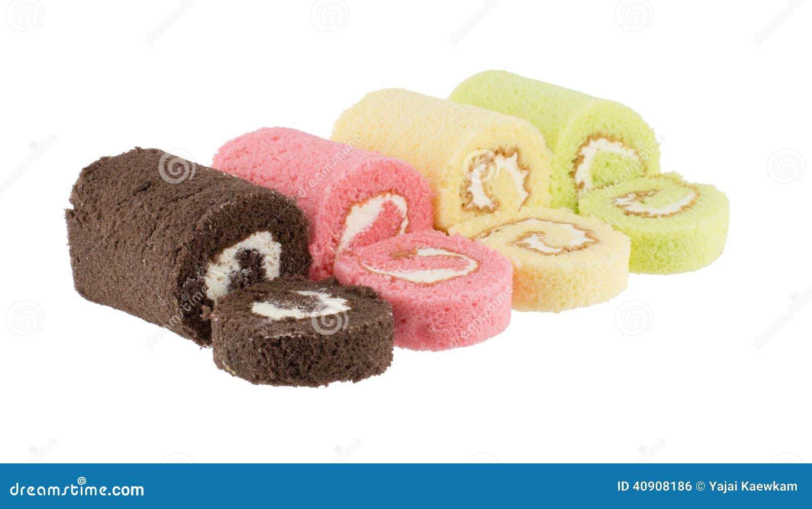 Colorful slice roll cake stock photo. Image of slice - 40908186