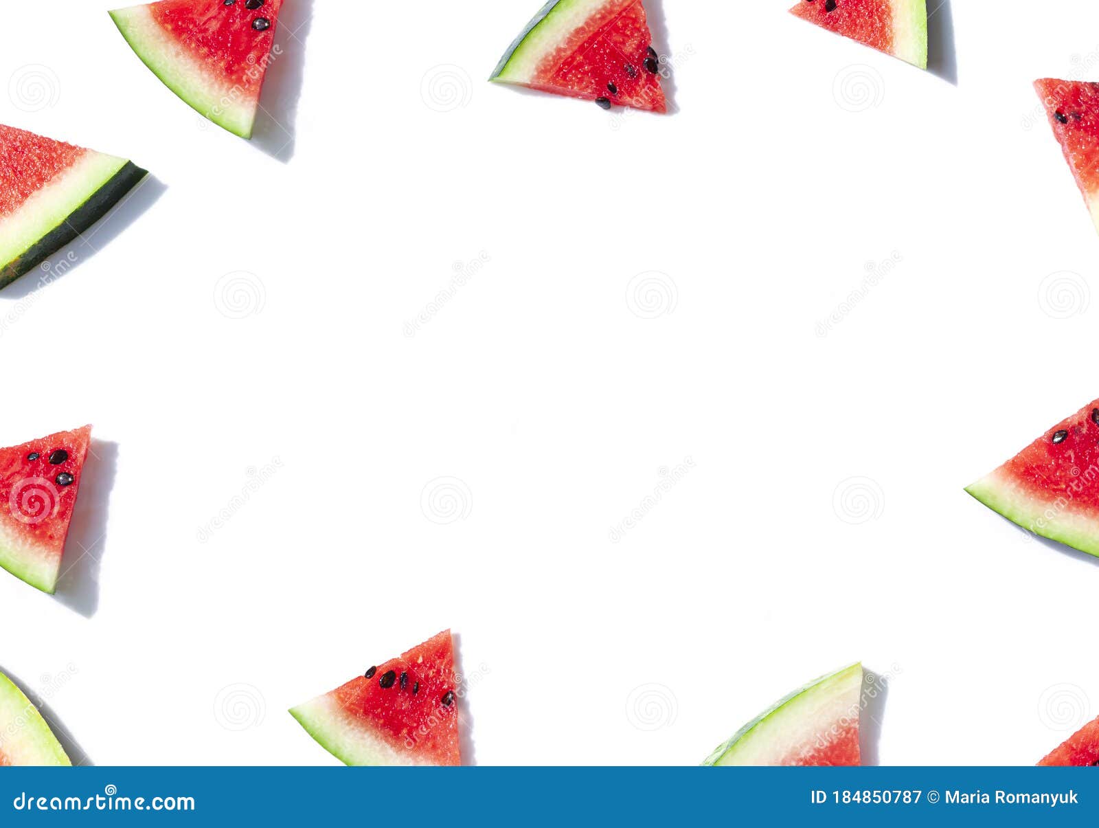 Colorful Sliced Watermelon Pattern Frame. Top View Stock Image - Image ...
