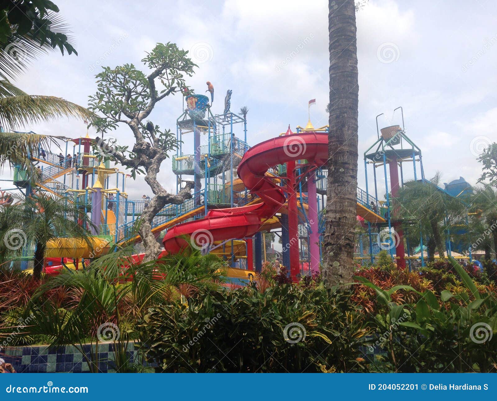 Colorful Slide stock image. Image of pool, slide, colorful - 204052201