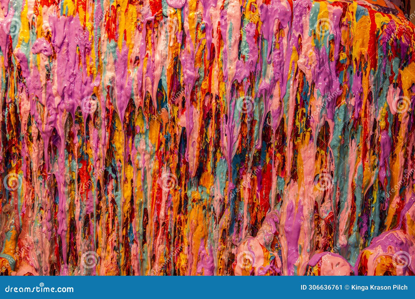 Colorful Slime Wall - with Dominant Pink and Orange Stock Image - Image ...