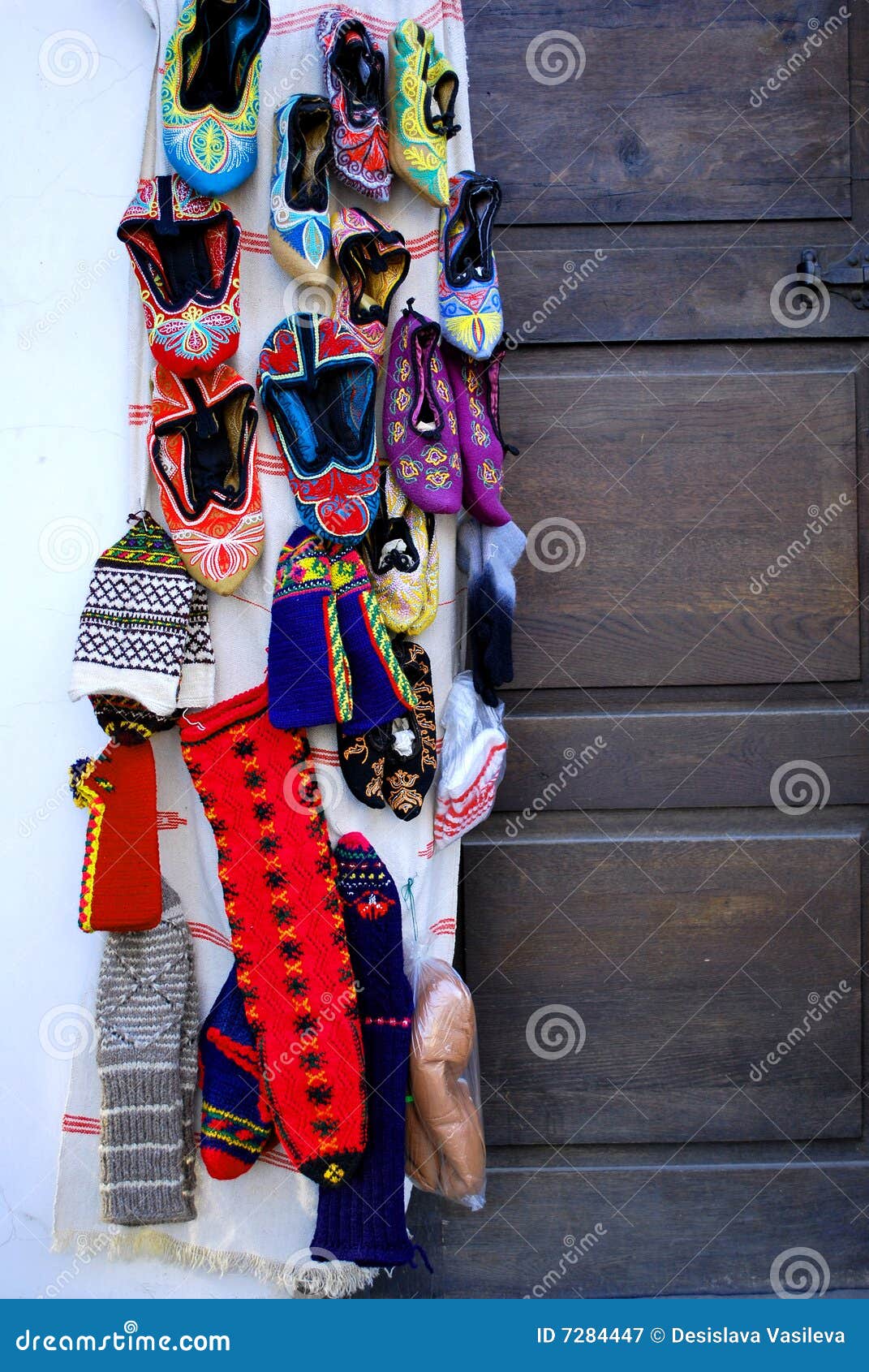 Colorful slippers stock image. Image of footgear, socks - 7284447