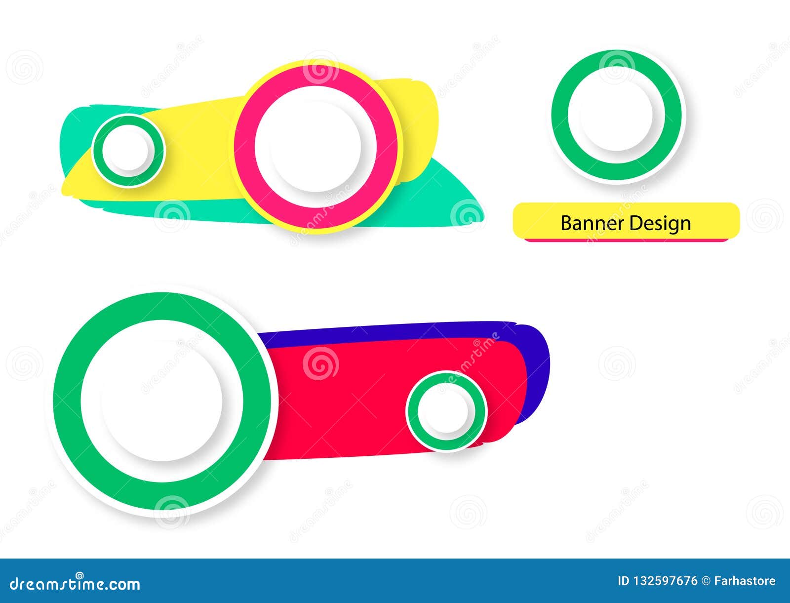 Colorful Small Banner Symbol Stock Illustration - Illustration of ...
