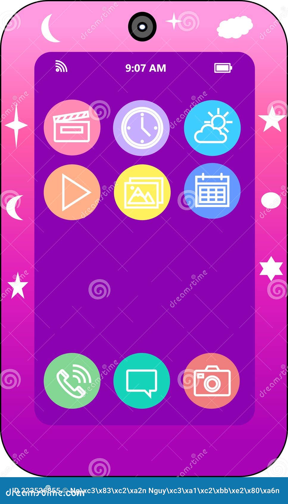 Colorful smartphone stock illustration. Illustration of diagram - 223526855