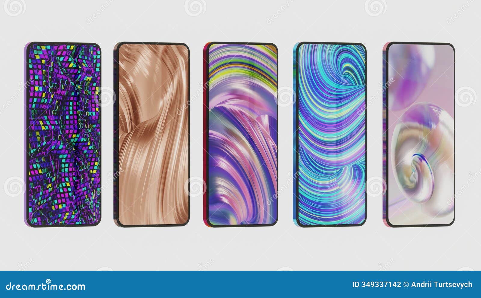 Colorful Smartphone Designs Showcasing Front and Back Views with Unique ...