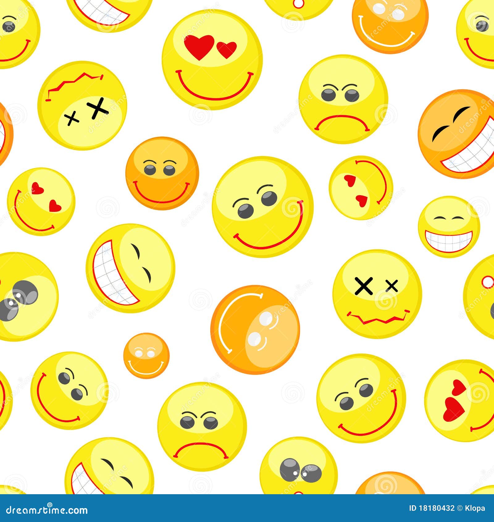 Colorful Smiles Seamless Pattern Stock Vector - Illustration of orange ...