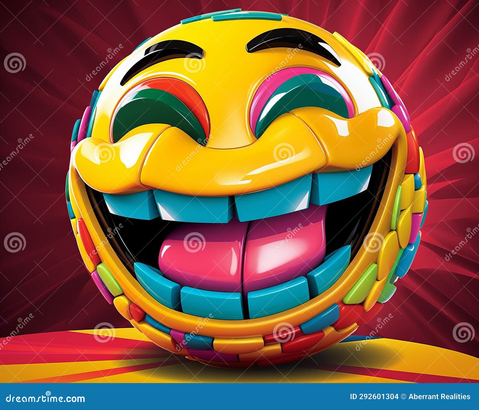 A Colorful Smiley Face with a Big Smile on it Stock Illustration ...