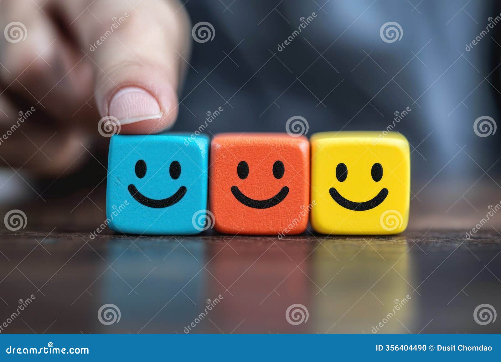 Colorful Smiley Face Blocks Representing Positive Emotions and Feedback ...
