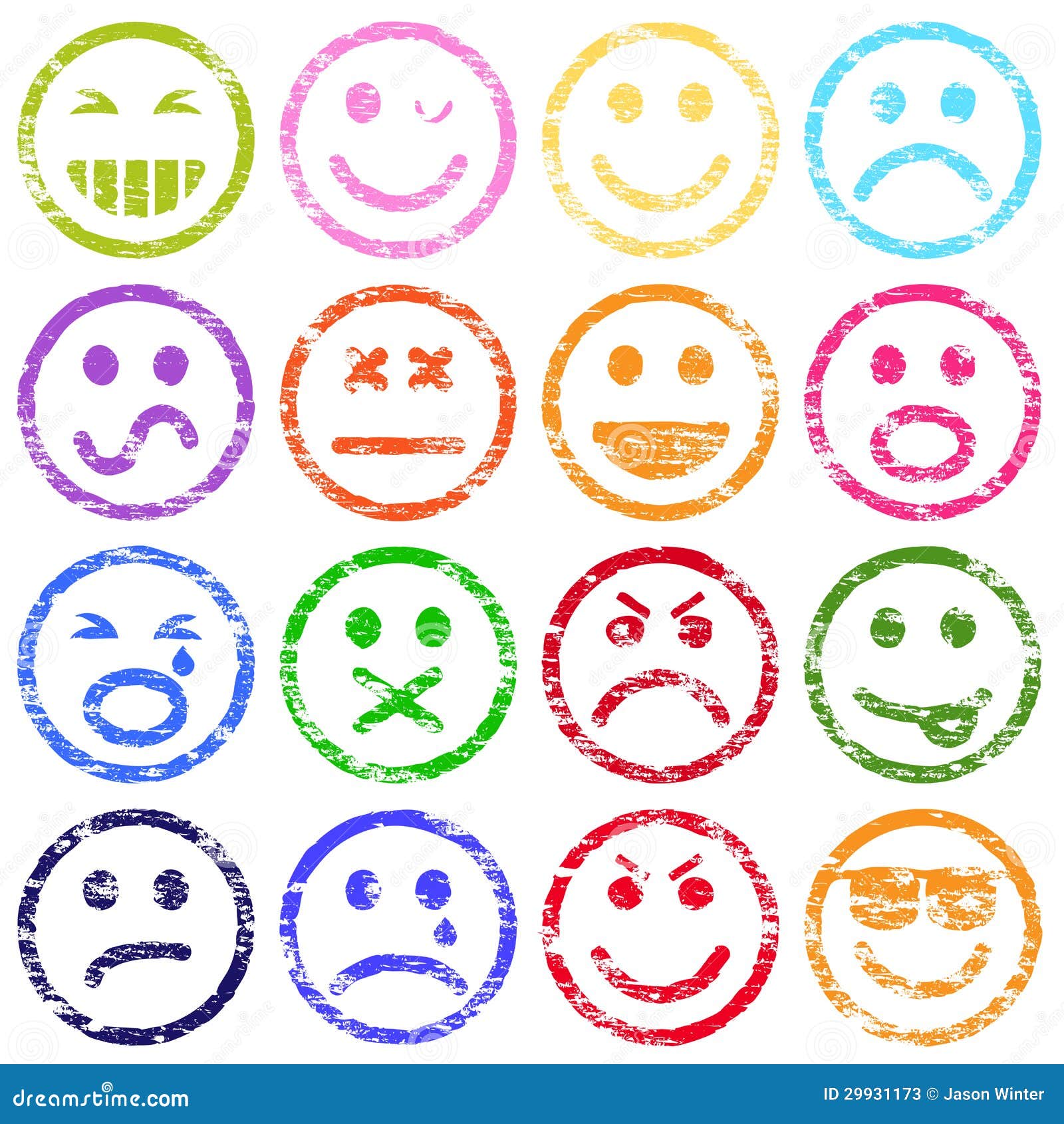 Smiley Face Stamps Cartoon Vector | CartoonDealer.com #29931173