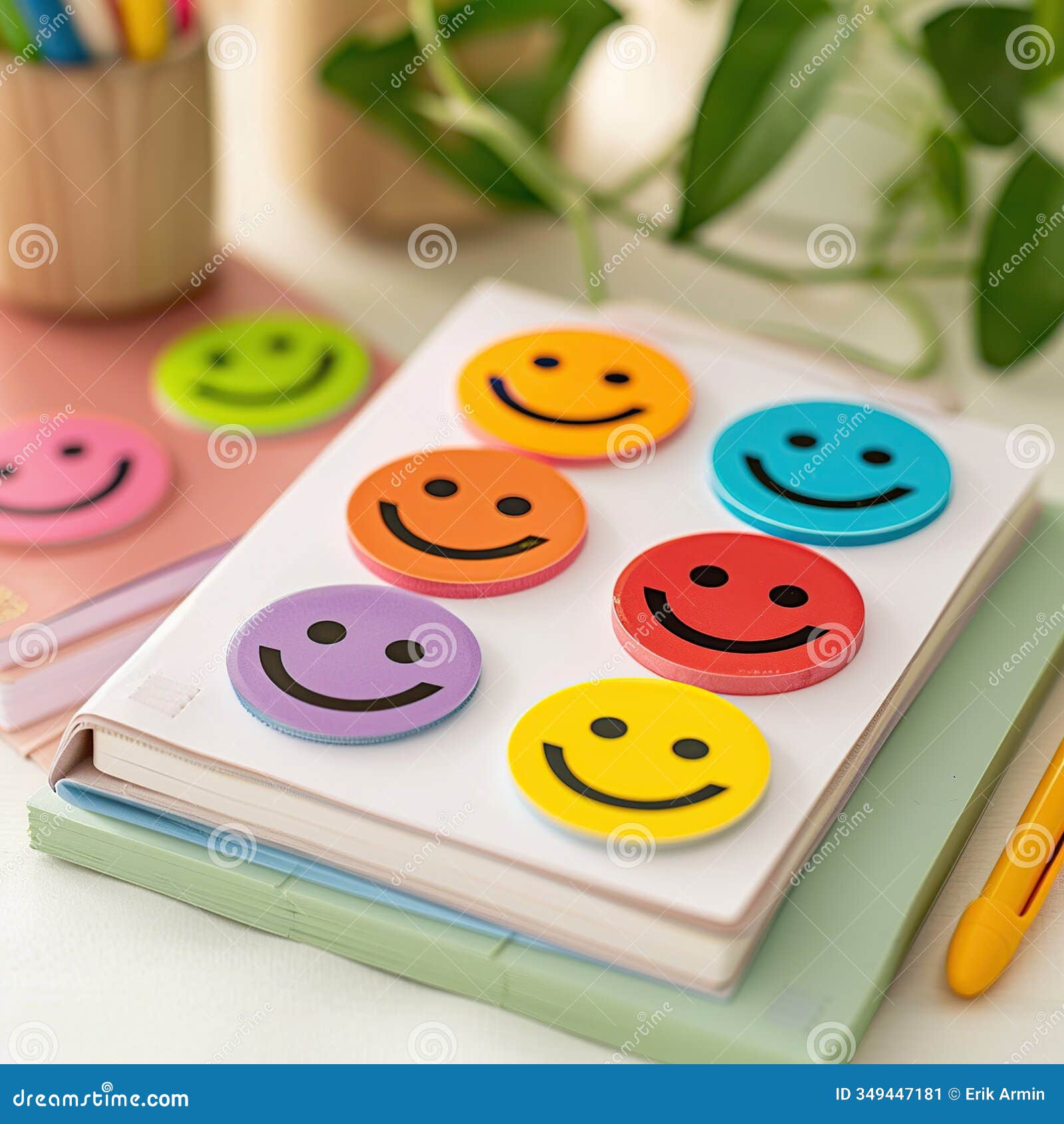Colorful Smiley Face With Sketchy Caricature Style And Bold Graphic ...