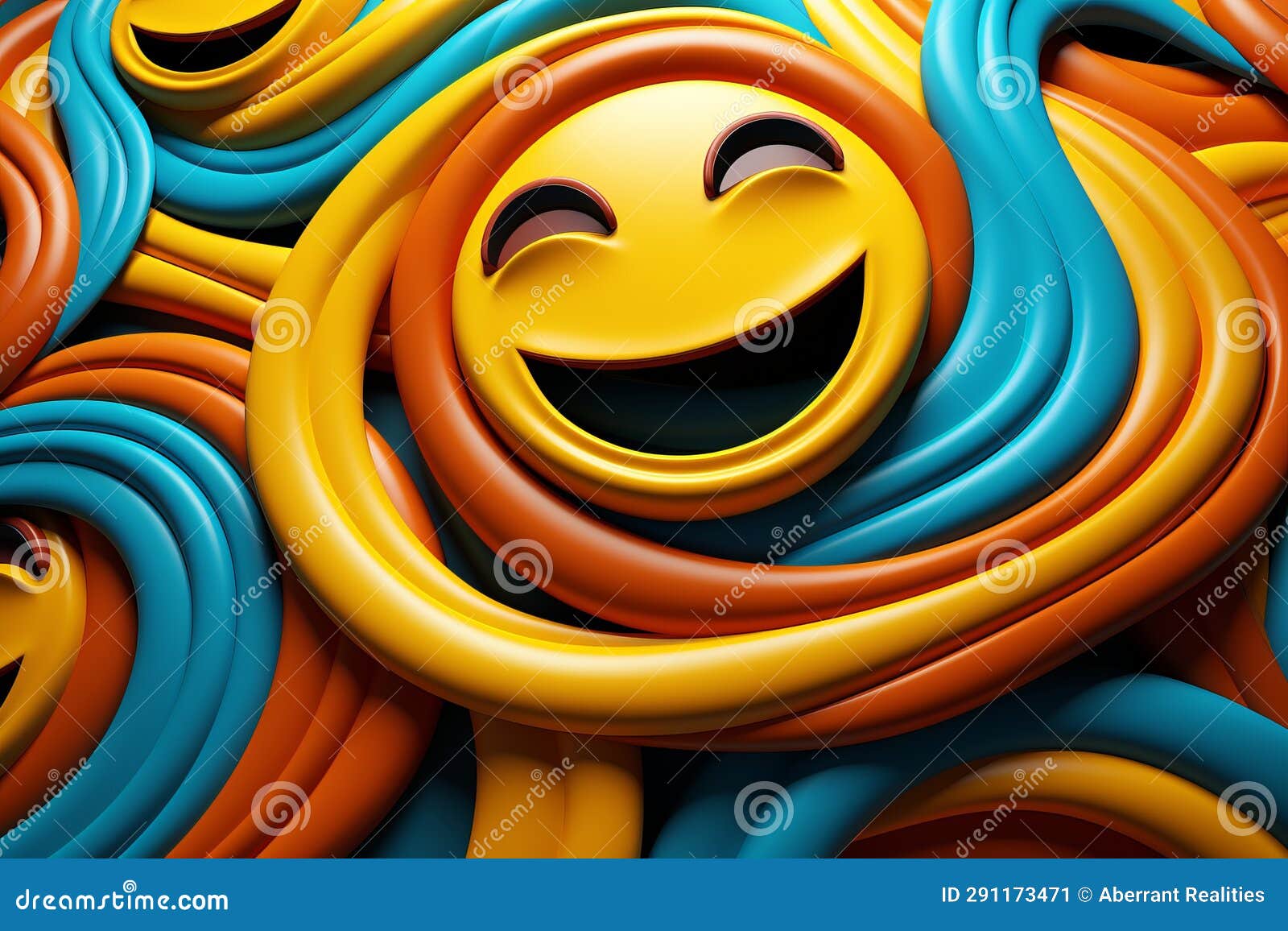 Colorful Smiley Faces in the Shape of a Smiley Face Stock Illustration ...