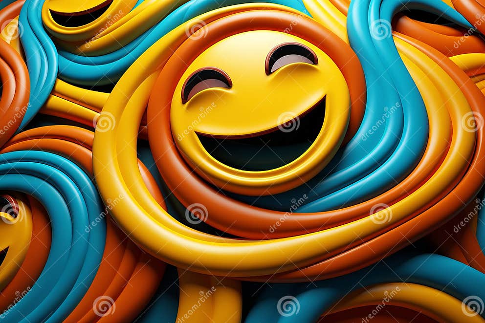 Colorful Smiley Faces in the Shape of a Smiley Face Stock Illustration ...