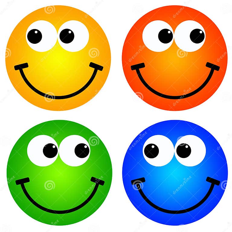 Colorful smileys stock illustration. Illustration of grinning - 16622119