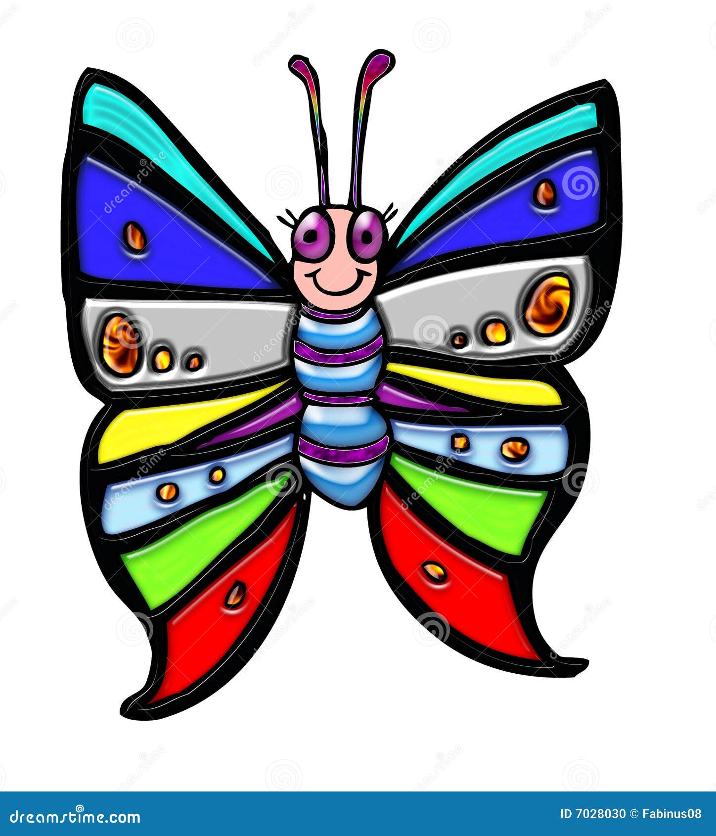 Stock Photo: Colorful smiling butterfly. Image: 7028030