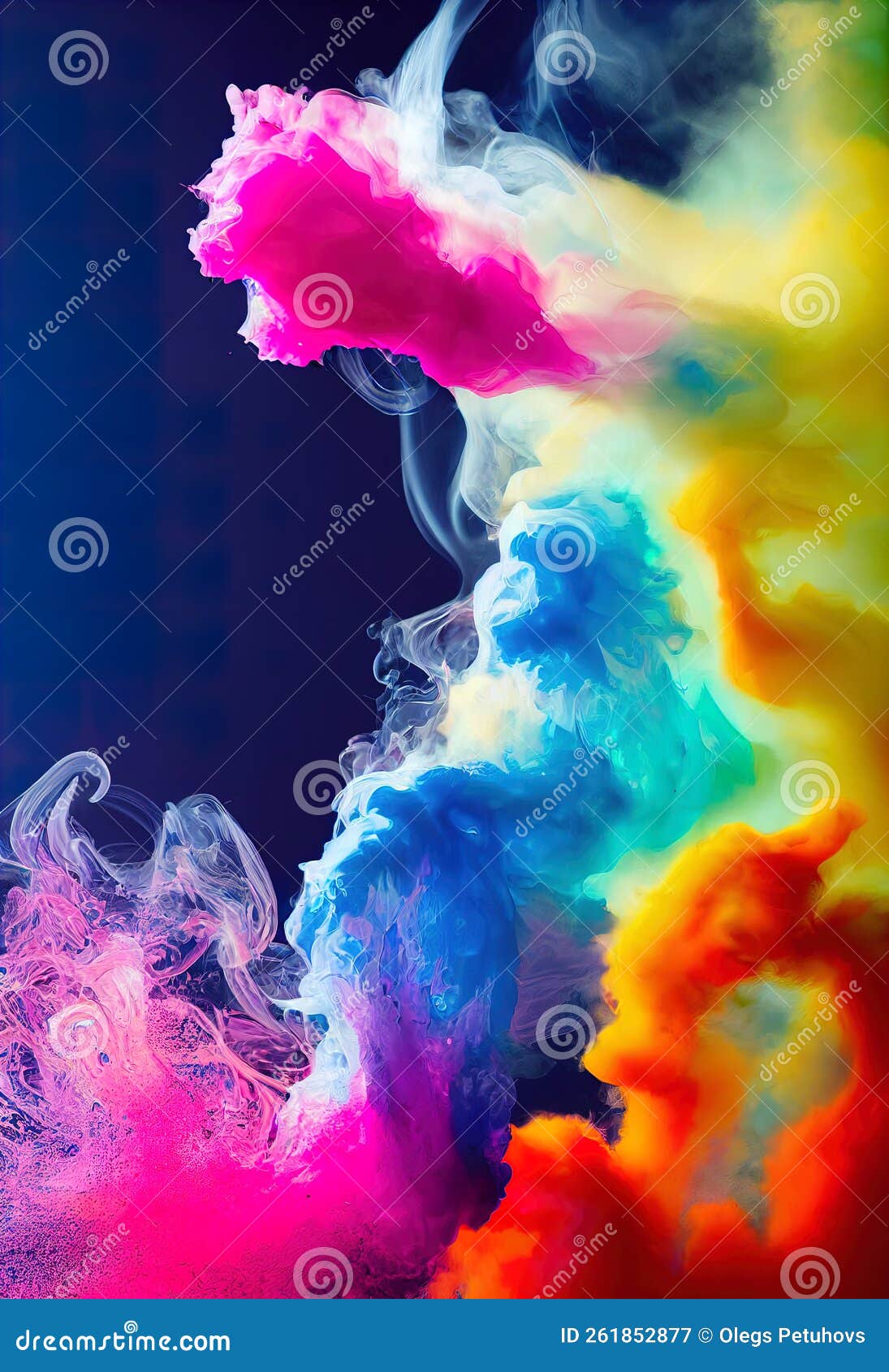 A Colorful Smoke Cloud is Shown in this Image of a Rainbow Colored ...