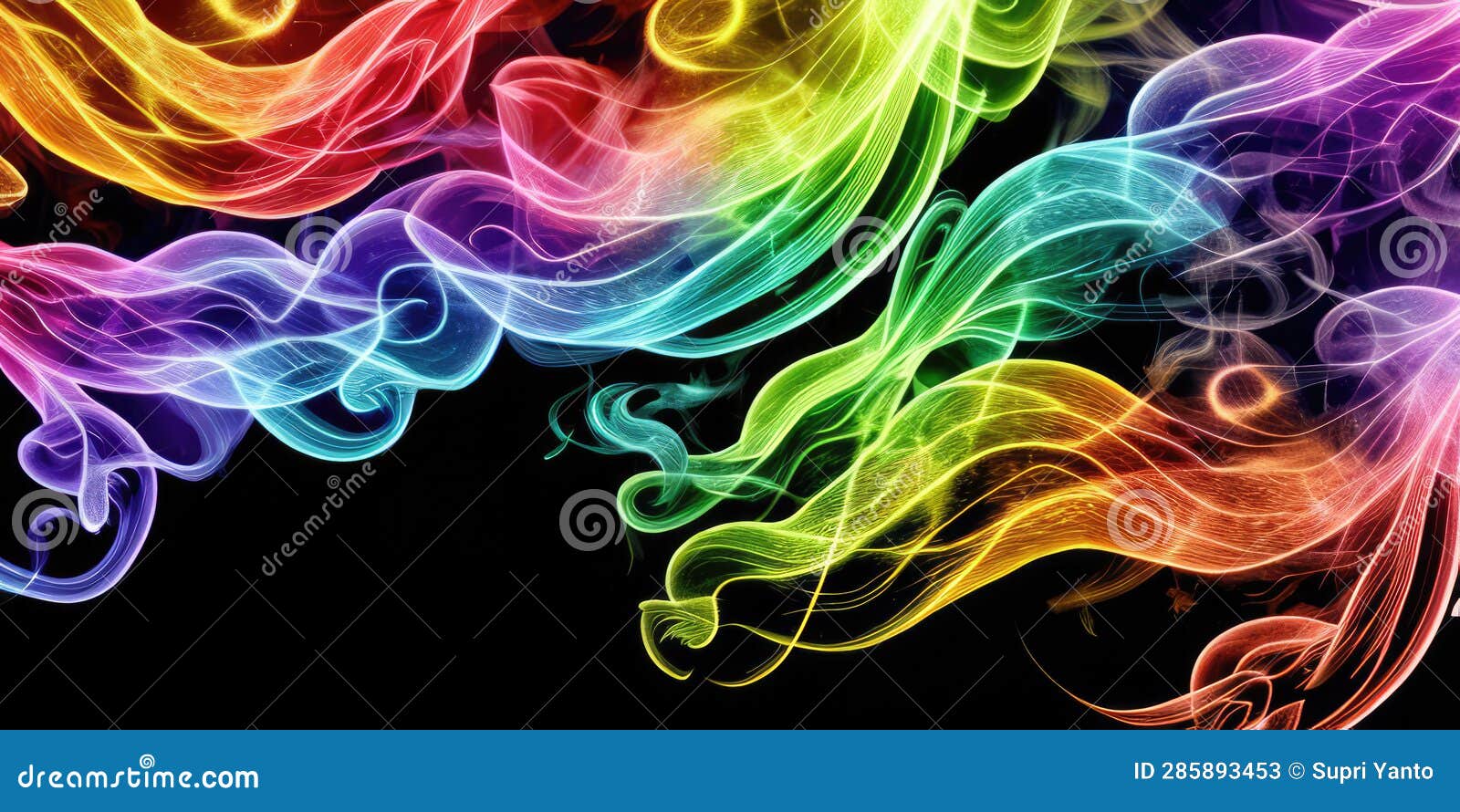 Colorful Smoke on Dark Backdrop for Background Stock Illustration ...