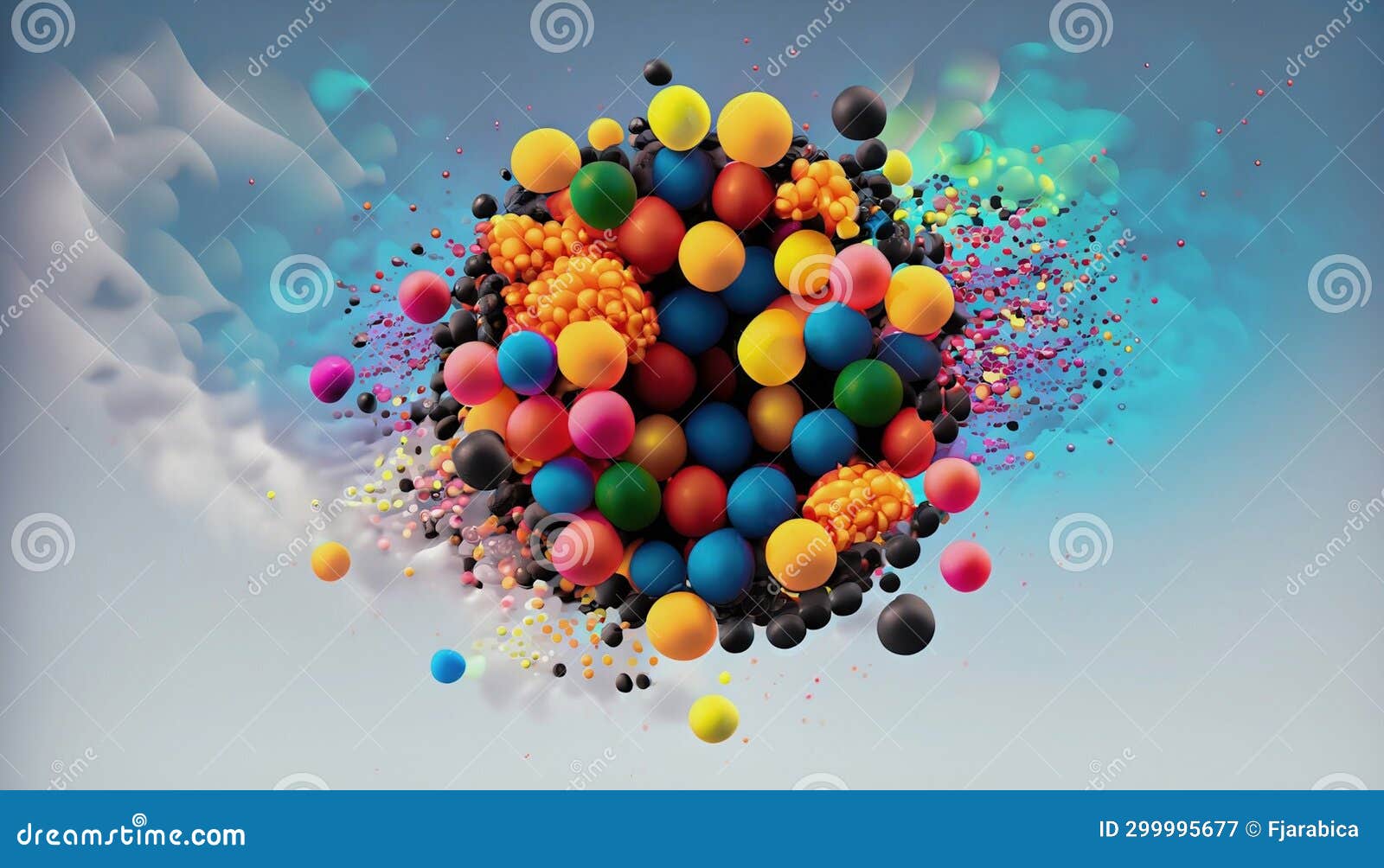 Colorful Smoke Explosion with Balloons Stock Image - Image of petal ...