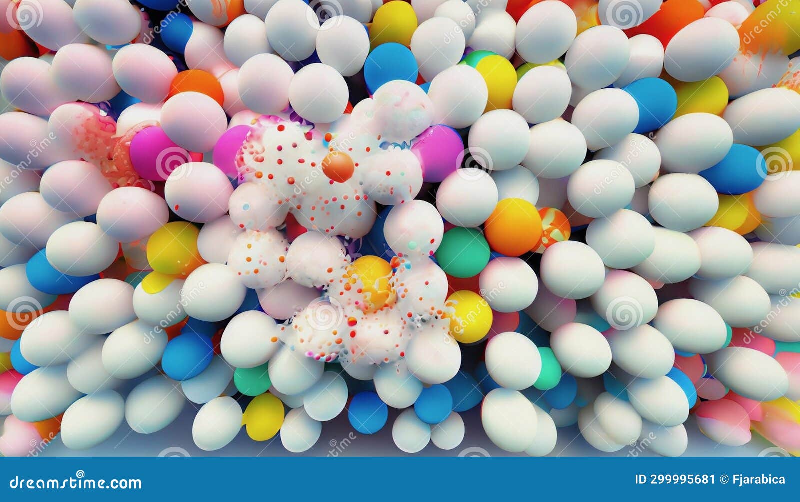 Colorful Smoke Explosion with Balloons Stock Illustration ...