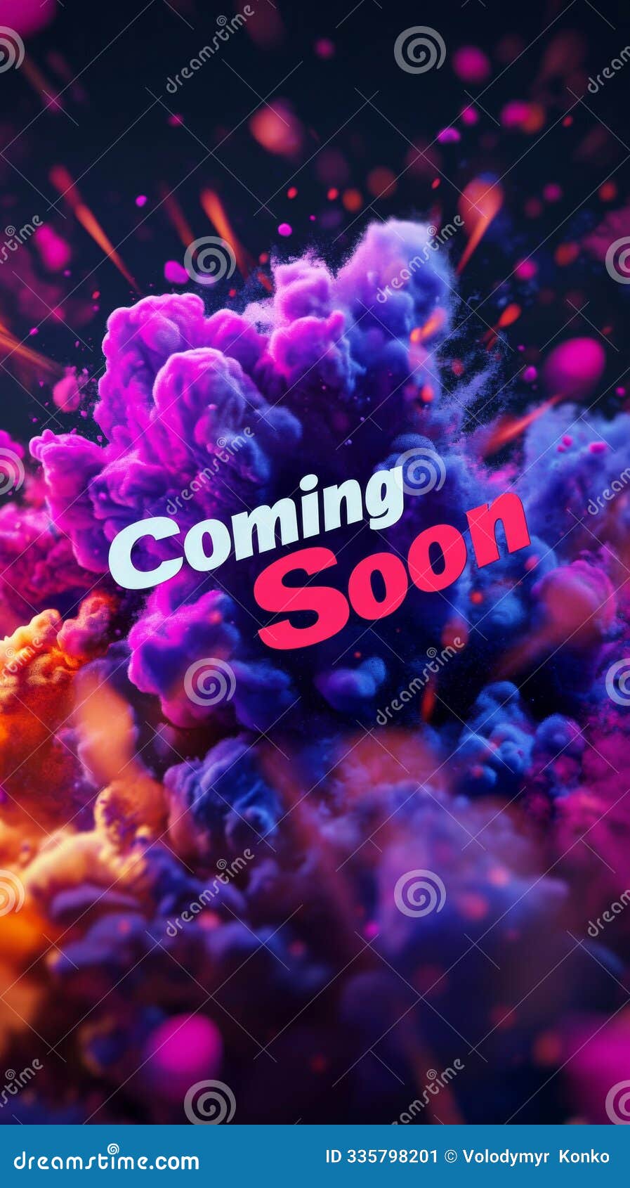 Colorful Smoke Explosion with Coming Soon Text, Dynamic Motion Concept ...