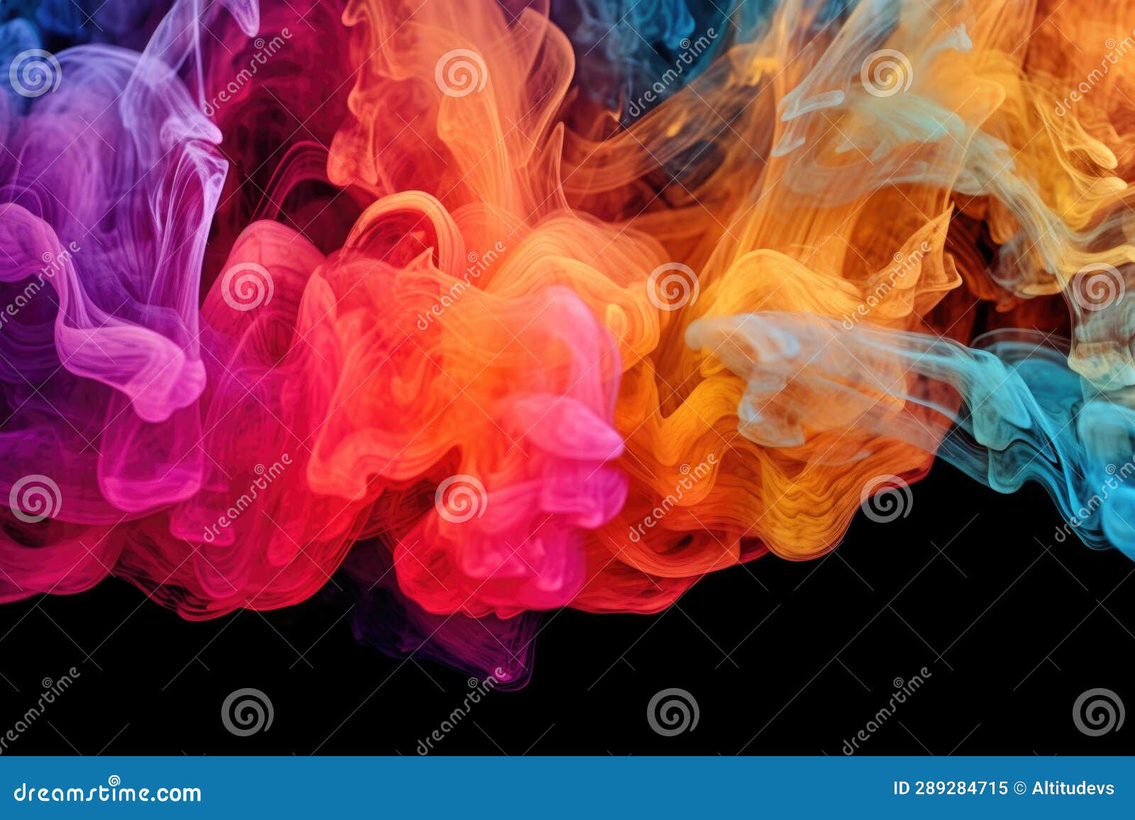 Colorful Smoke Patterns Merging in Mid-air Stock Image - Image of ...