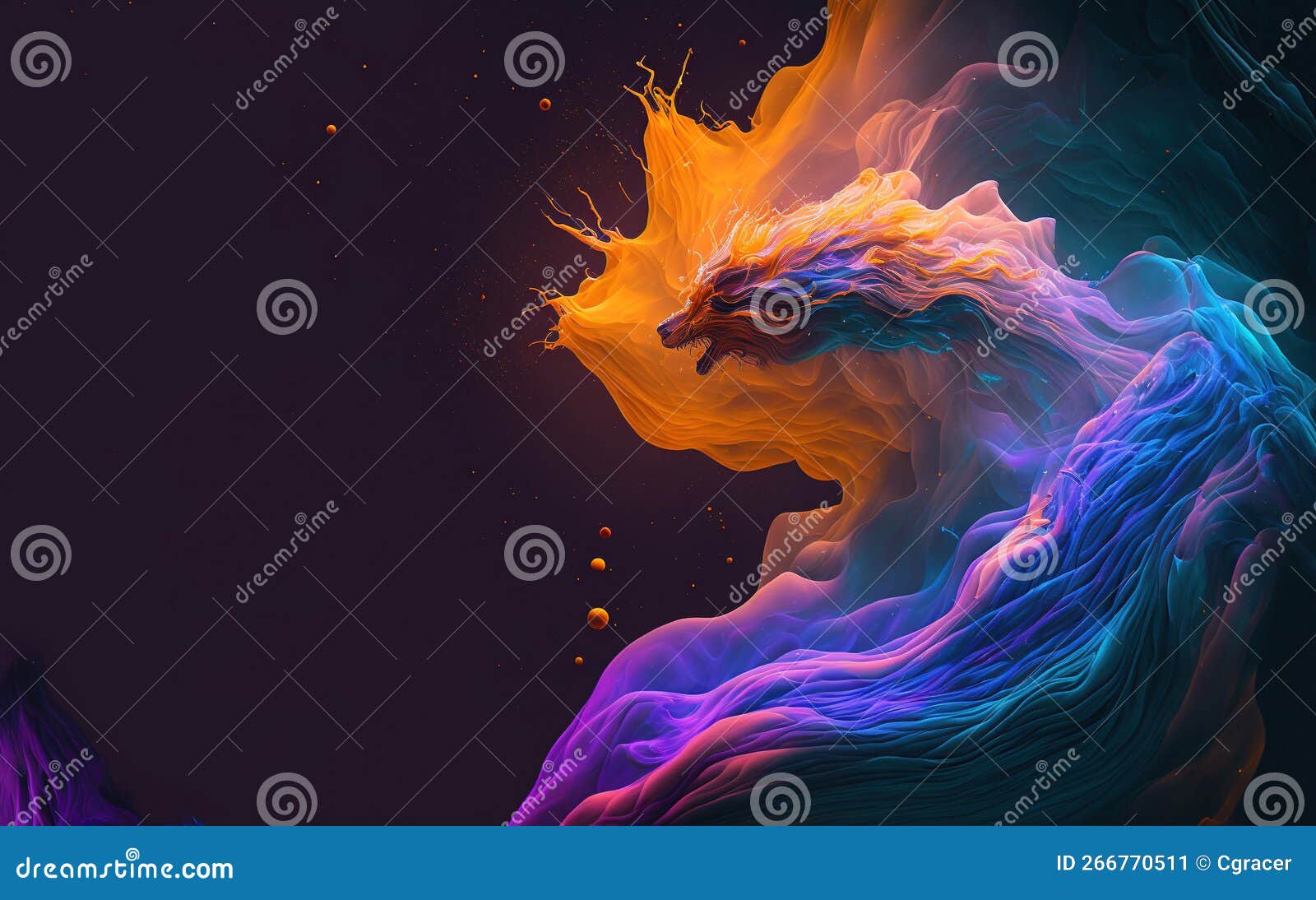 Colorful Smoke Taking the Shape of a Wild Animal Stock Illustration ...
