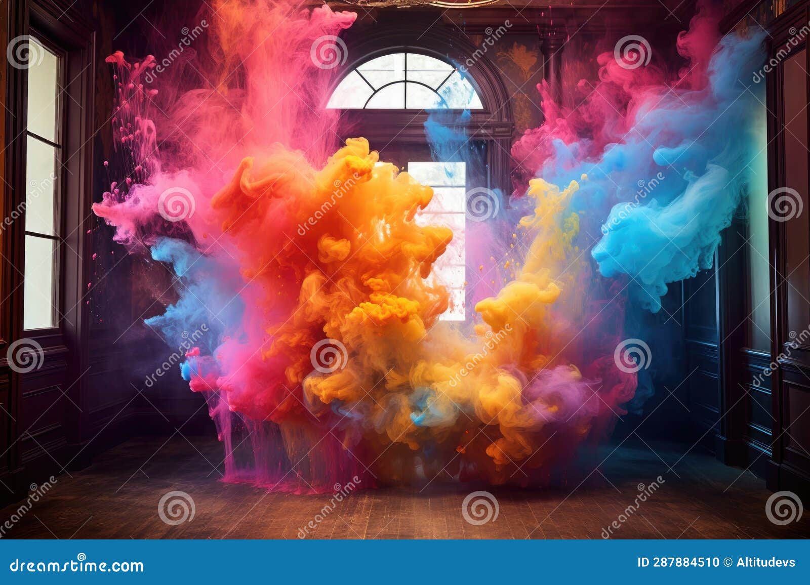 Colorful Smoke Trails in a Weightless Environment Stock Photo - Image ...
