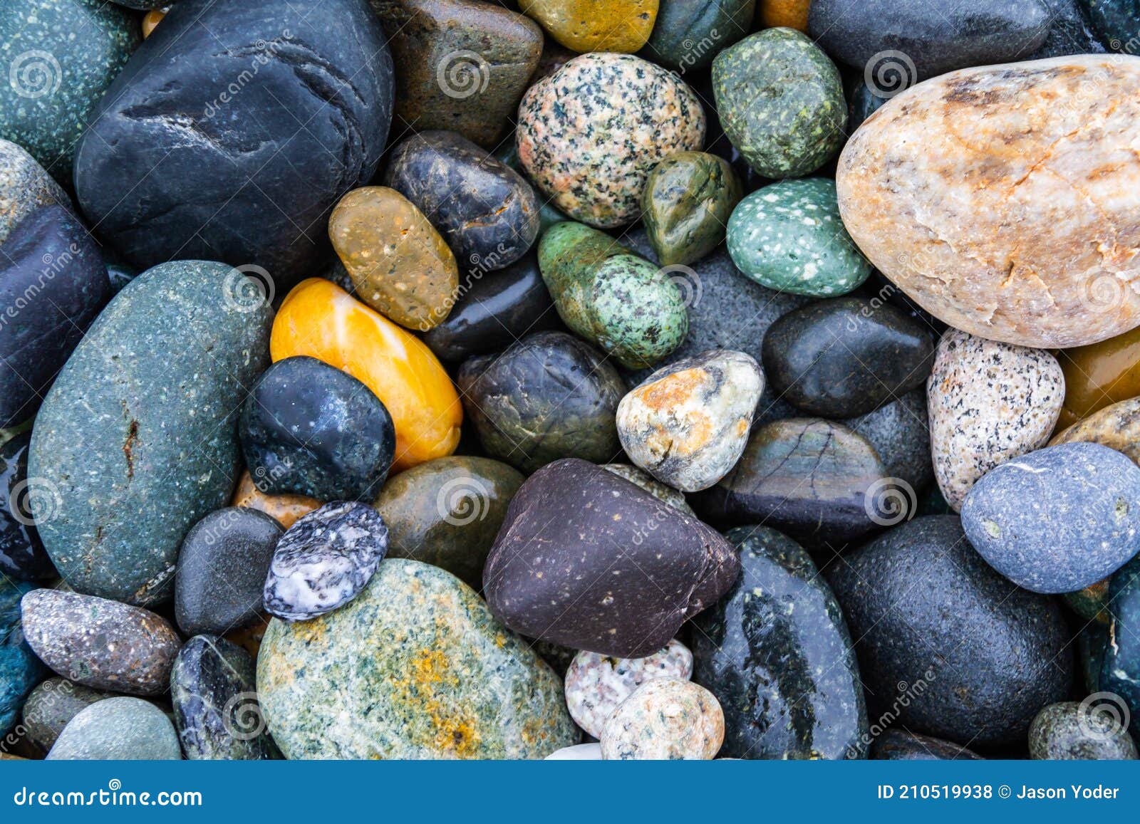 Colorful Smooth Rocks on the Beach Stock Photo - Image of natural ...